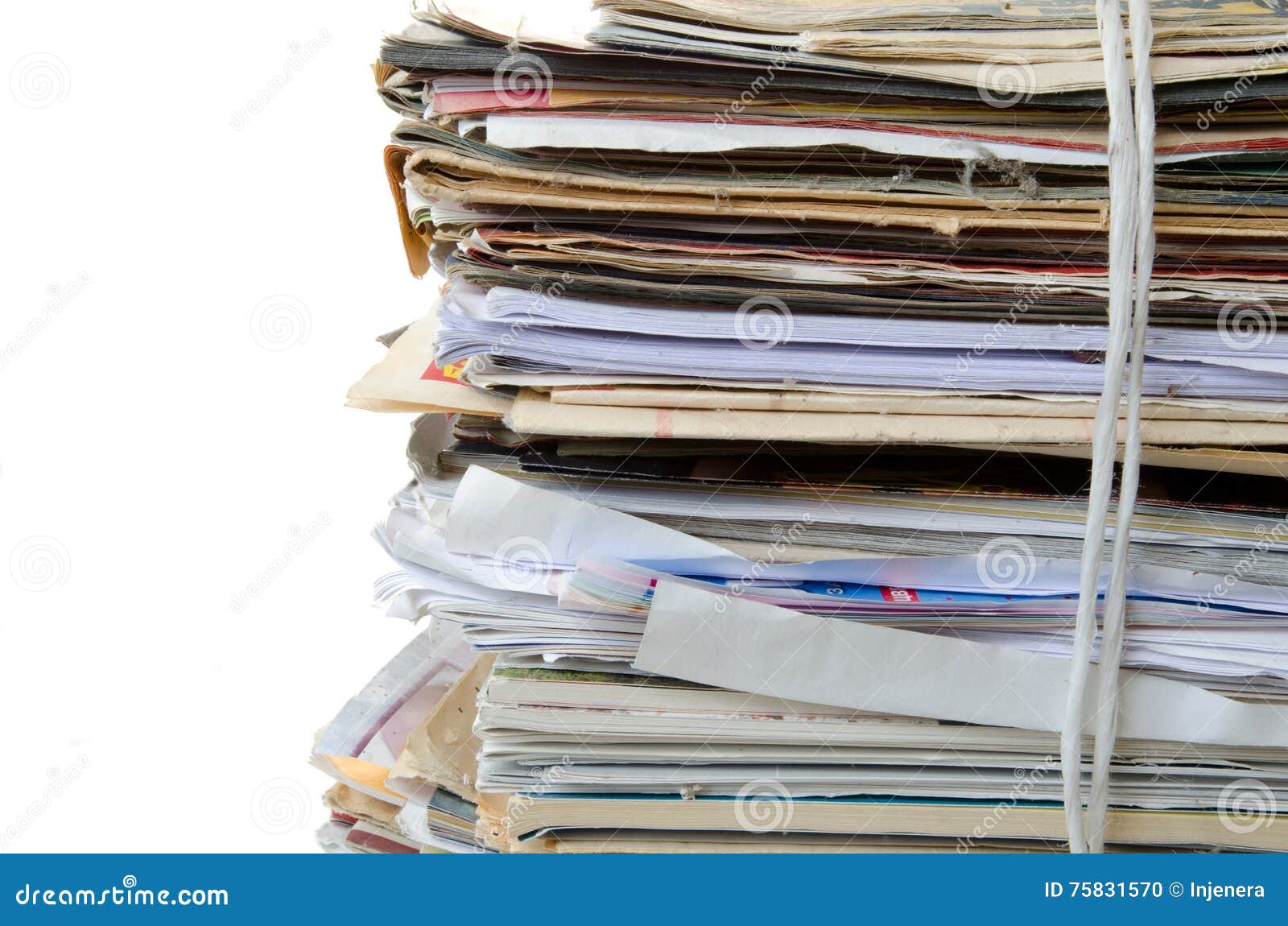 Old Paper, Prepared for Recycle Stock Photo - Image of used, folded ...