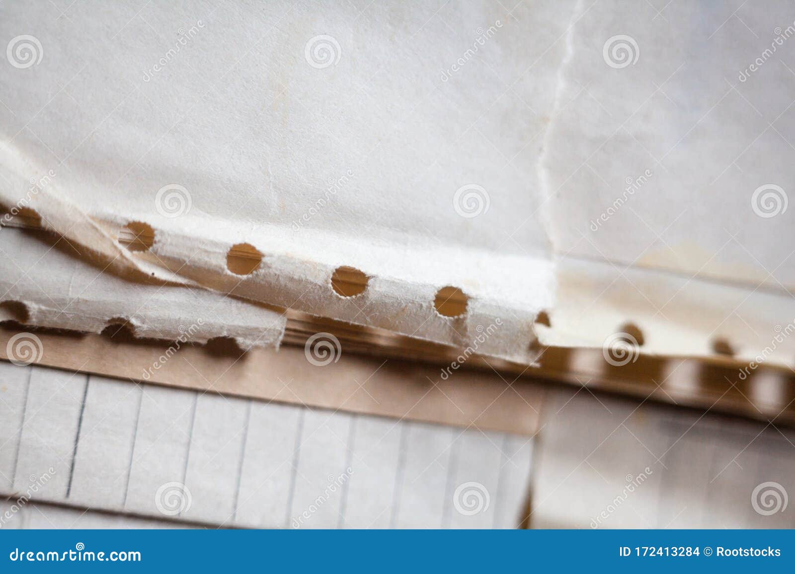 Old Paper with Punched Holes Stock Photo - Image of faded, manila ...