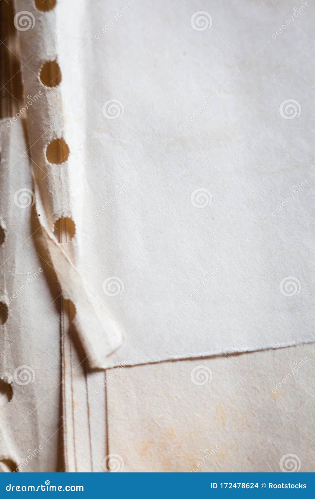 Old Paper with Punched Holes Stock Photo - Image of dingy, creased ...