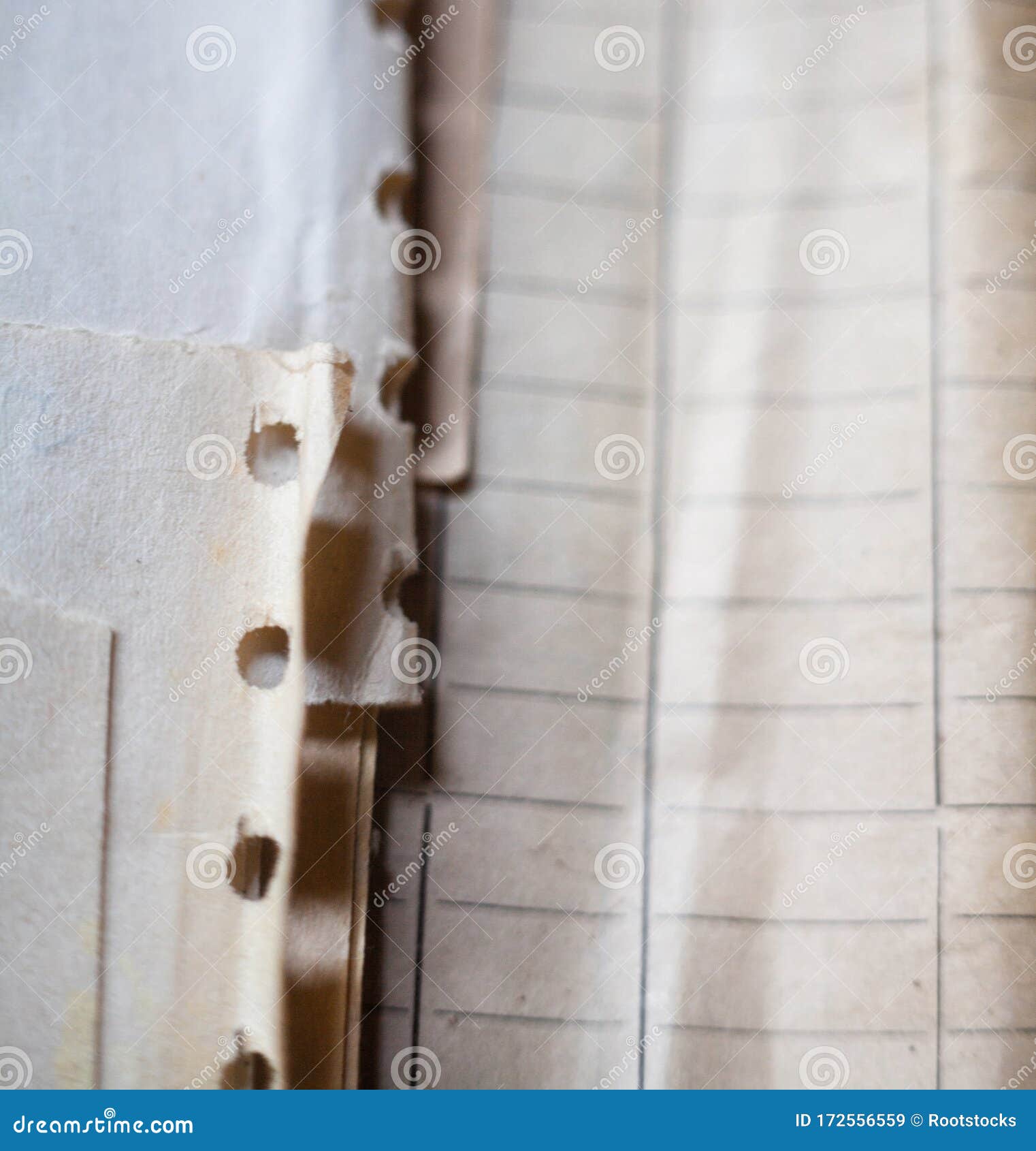 Old Paper with Punched Holes Stock Image - Image of library, fastening ...