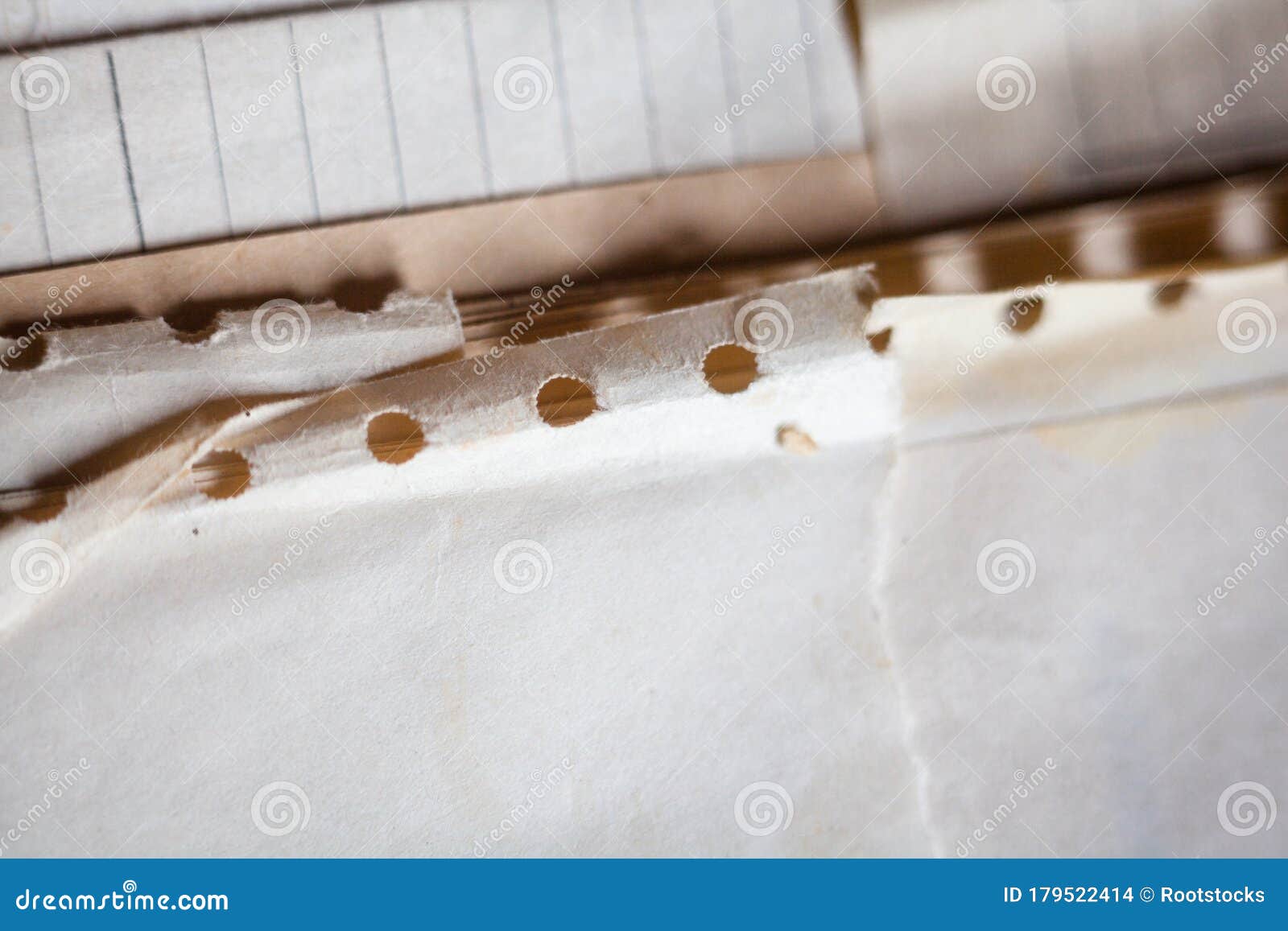 Old Paper with Punched Holes Stock Photo - Image of historical, binder ...