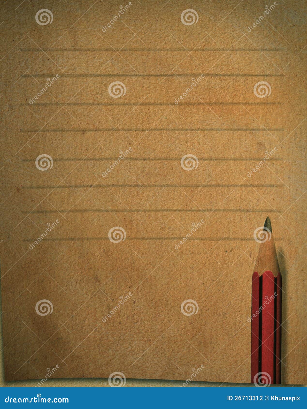 Old paper and red pencil stock photo. Image of adhesive - 26713312