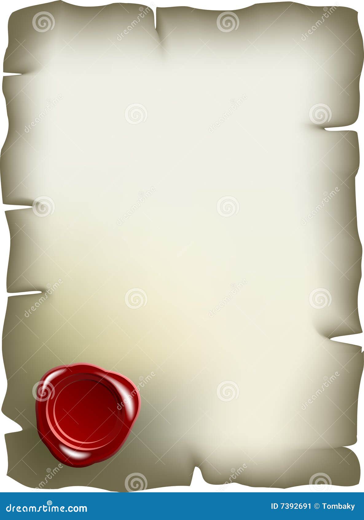 Old Paper with Red Wax Seal Stock Vector - Illustration of elegant ...