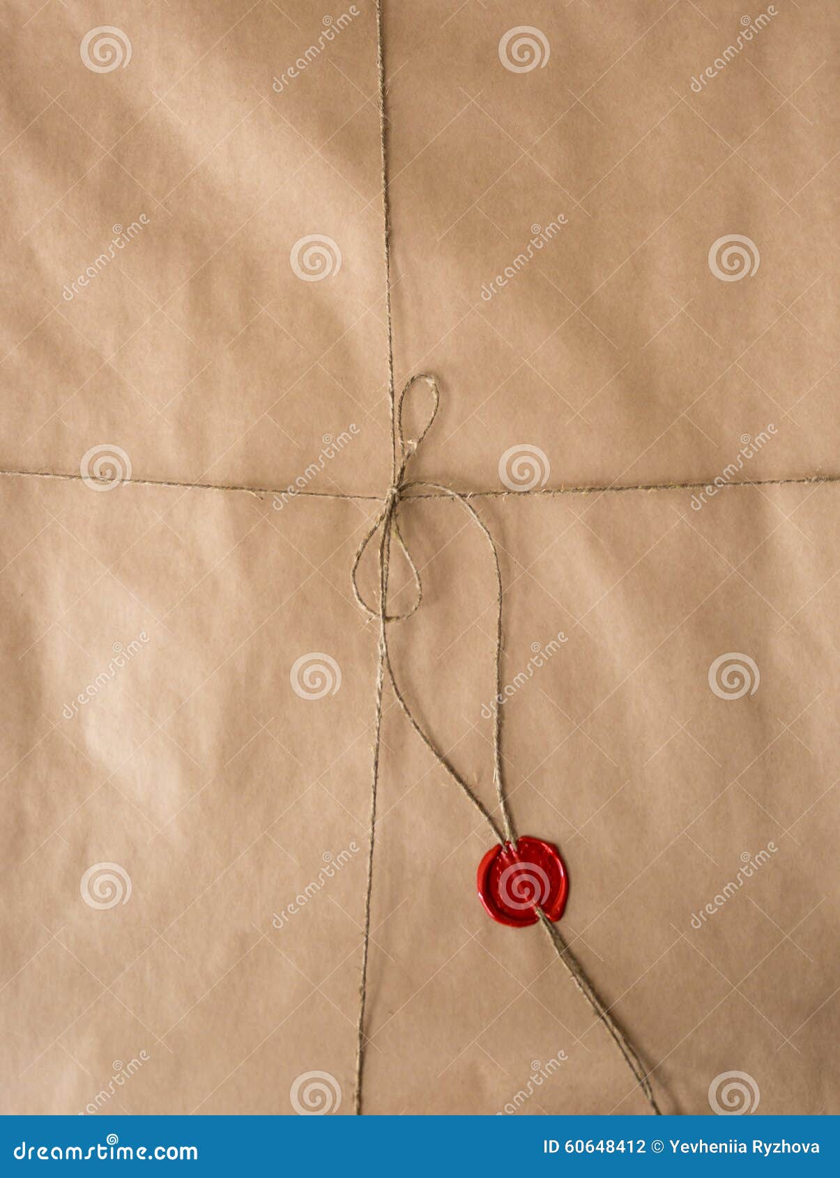 Old Paper with Red Wax Seal and Twine Stock Photo - Image of copy, page ...