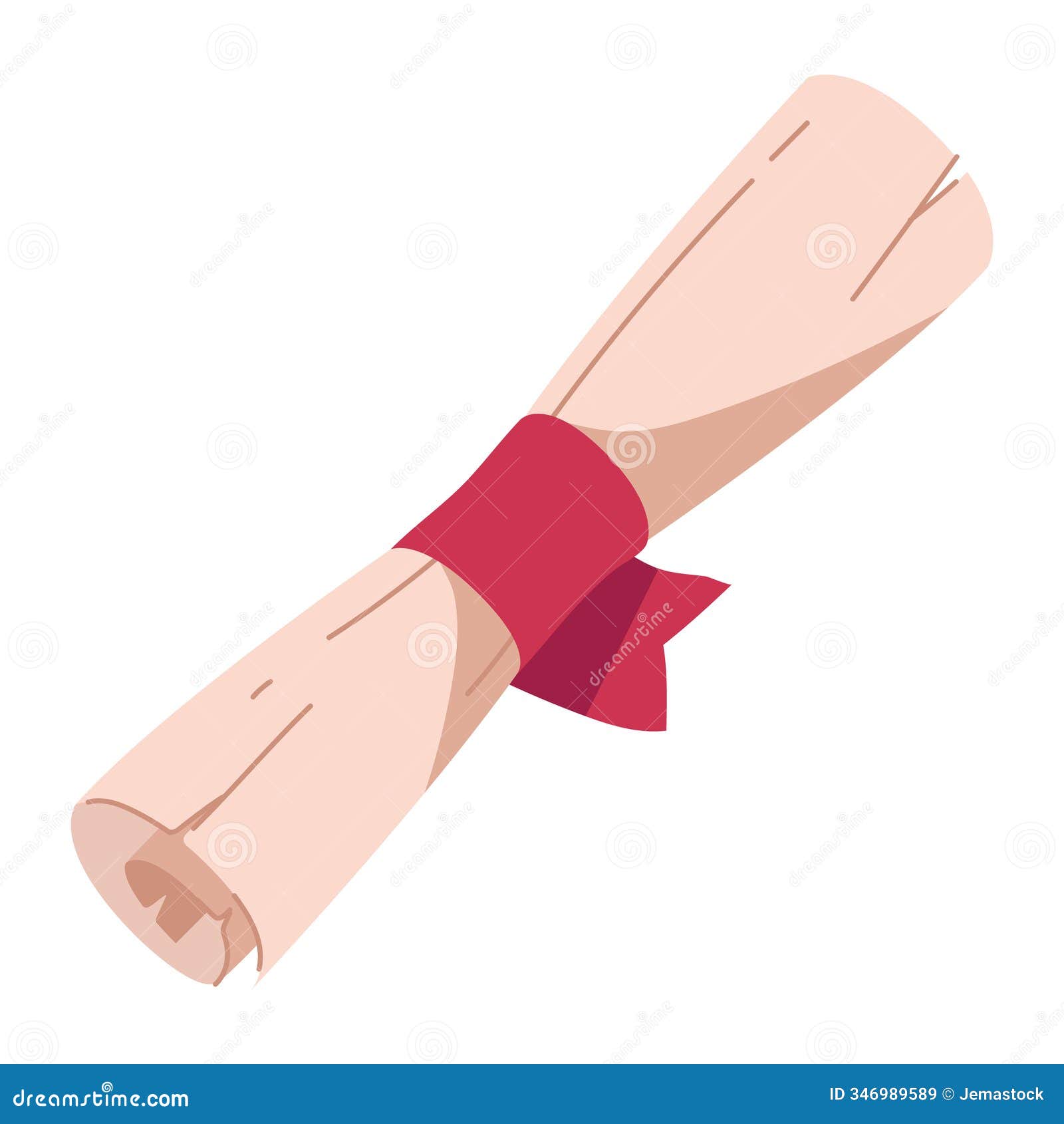 Old paper roll stock vector. Illustration of vector - 346989589