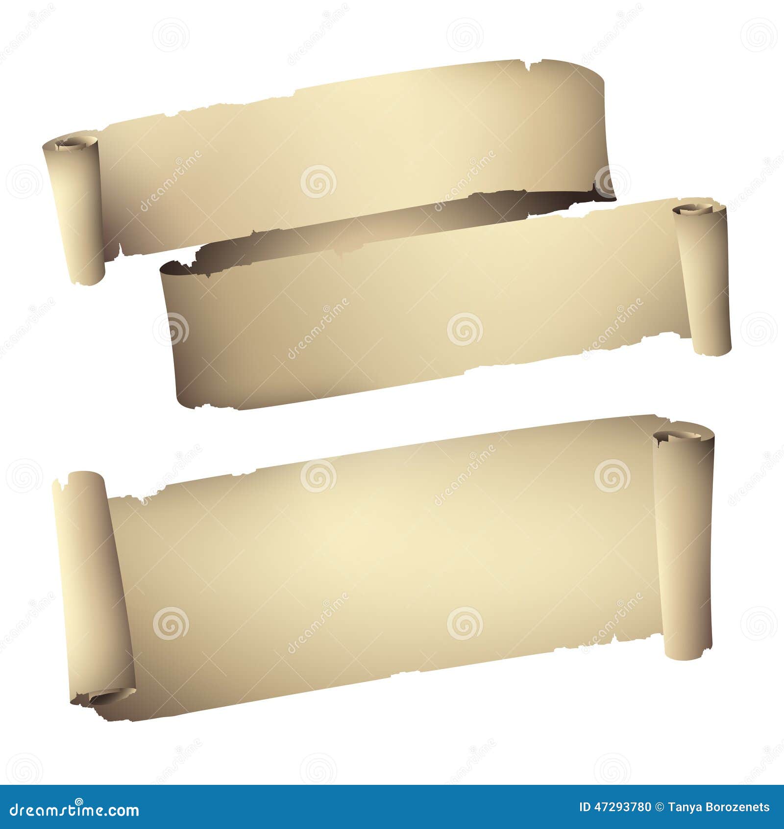 Old paper rolled banner stock illustration. Illustration of diploma ...