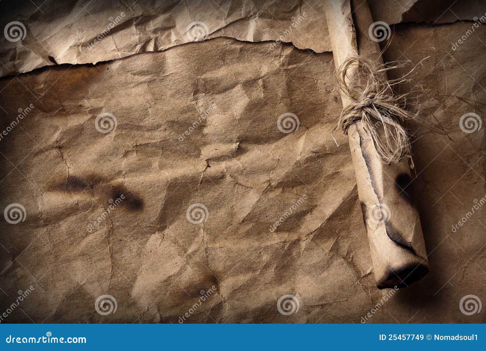Old Paper with Rolled Message Stock Image - Image of list, ancient ...