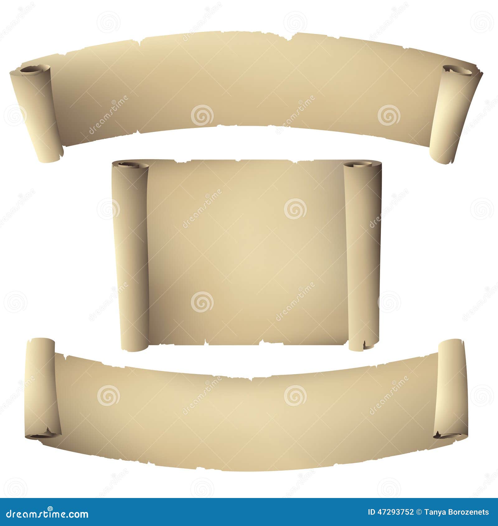 Old Paper Rolled Ribbon Banner Stock Illustration - Illustration of ...