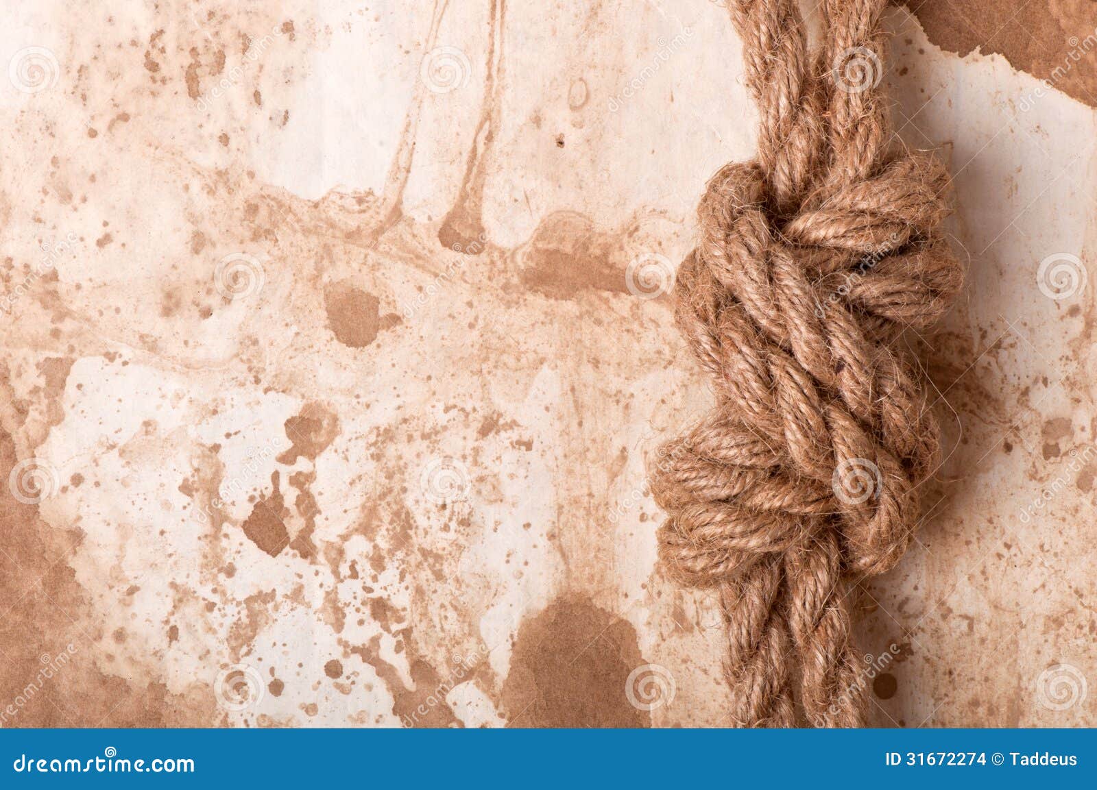Old paper and rope stock photo. Image of sailor, knot - 31672274