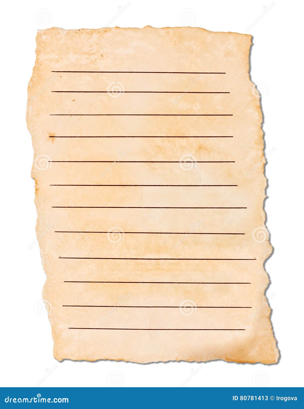 Old Paper Ruled Strip Isolated Stock Illustration - Illustration of ...