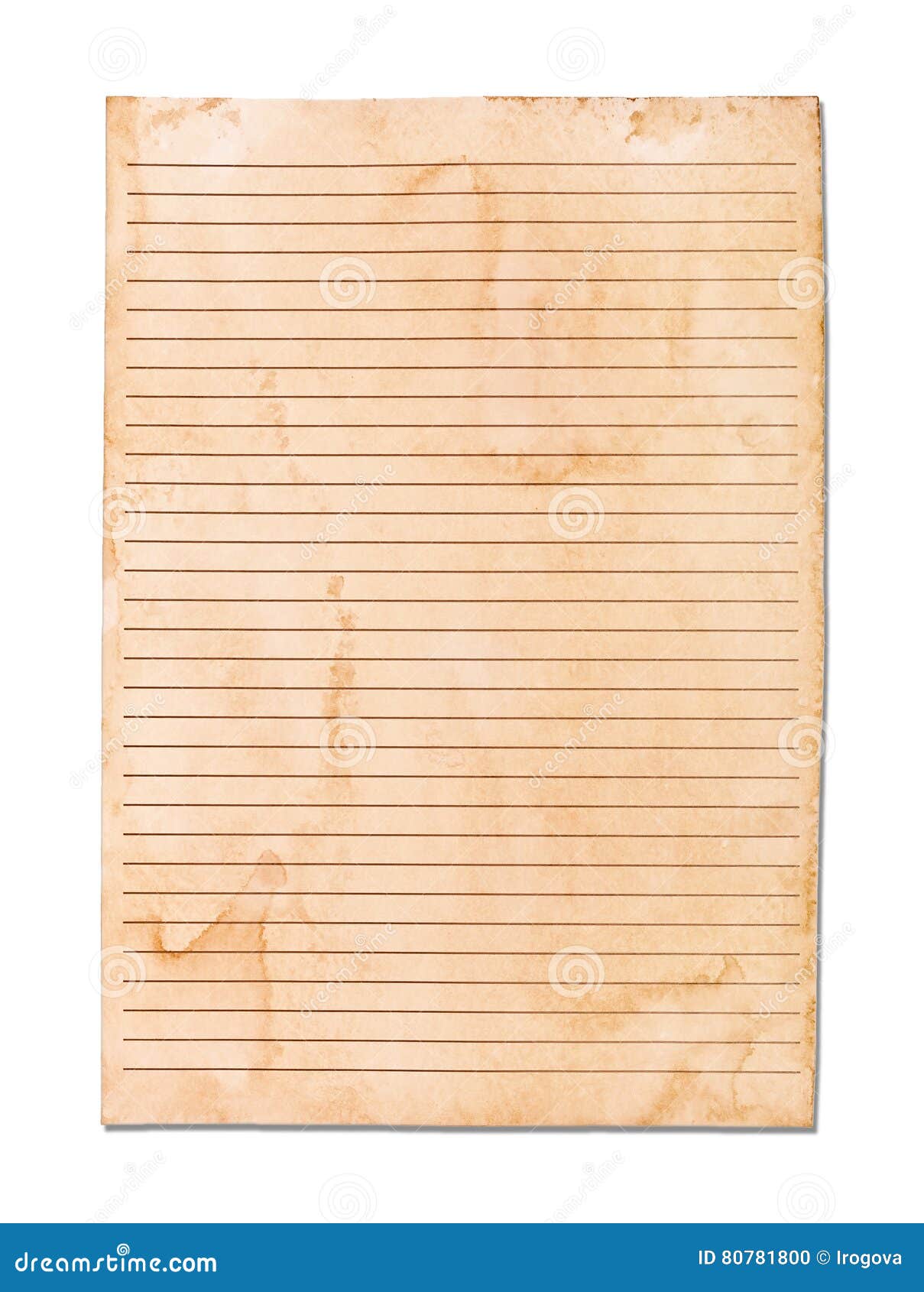 Old Paper Ruled Strip Isolated Stock Photo - Image of paper, grunge ...