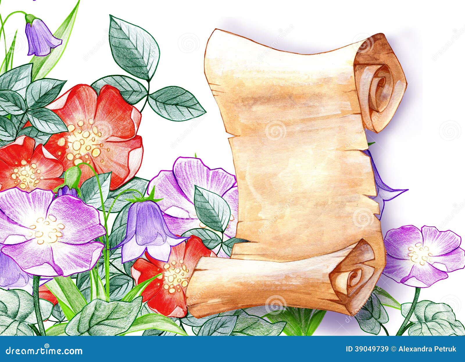 Old paper scroll stock illustration. Illustration of texture - 39049739