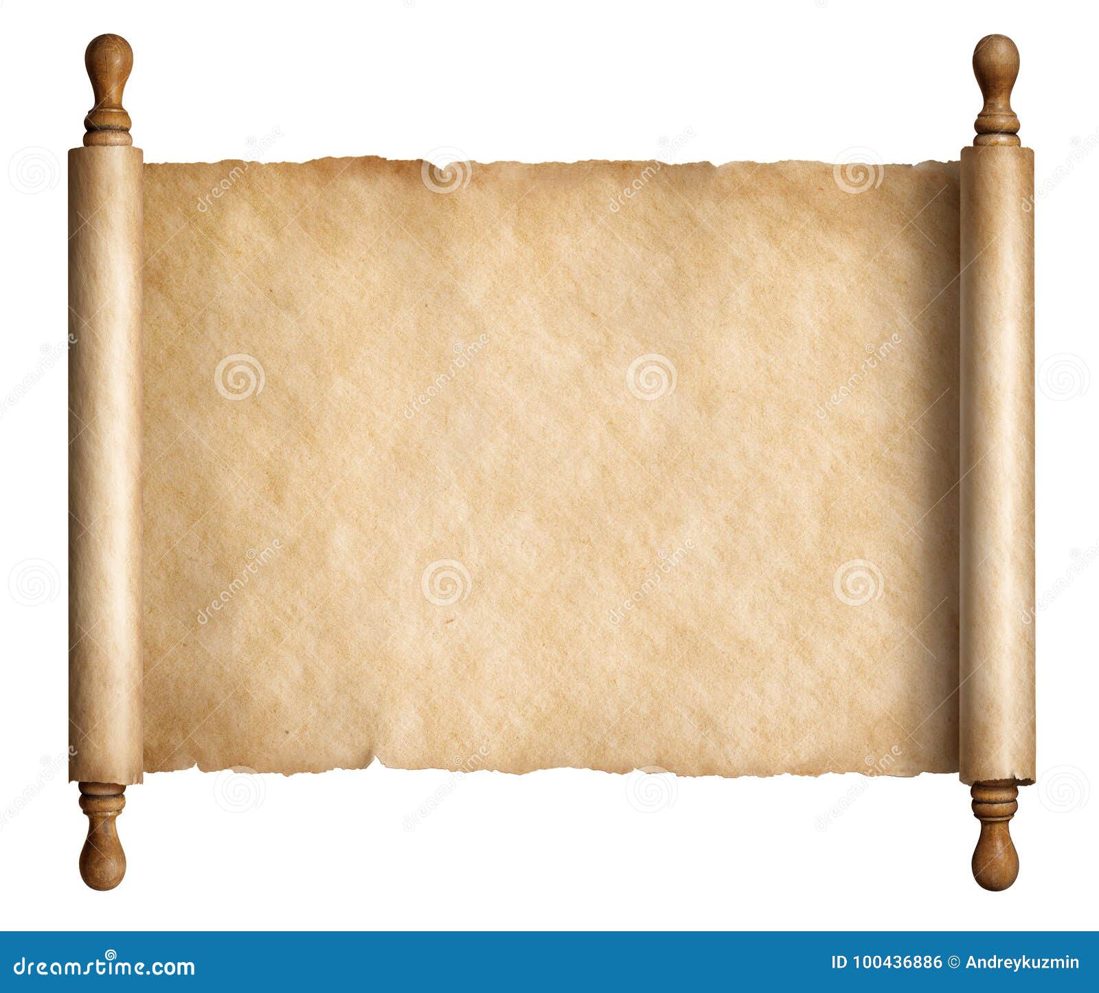 Old Paper Scroll or Ancient Parchment Isolated on White 3d Illustration ... Old Paper Scroll or Ancient Parchment Isolated on White 3d Illustration ...
