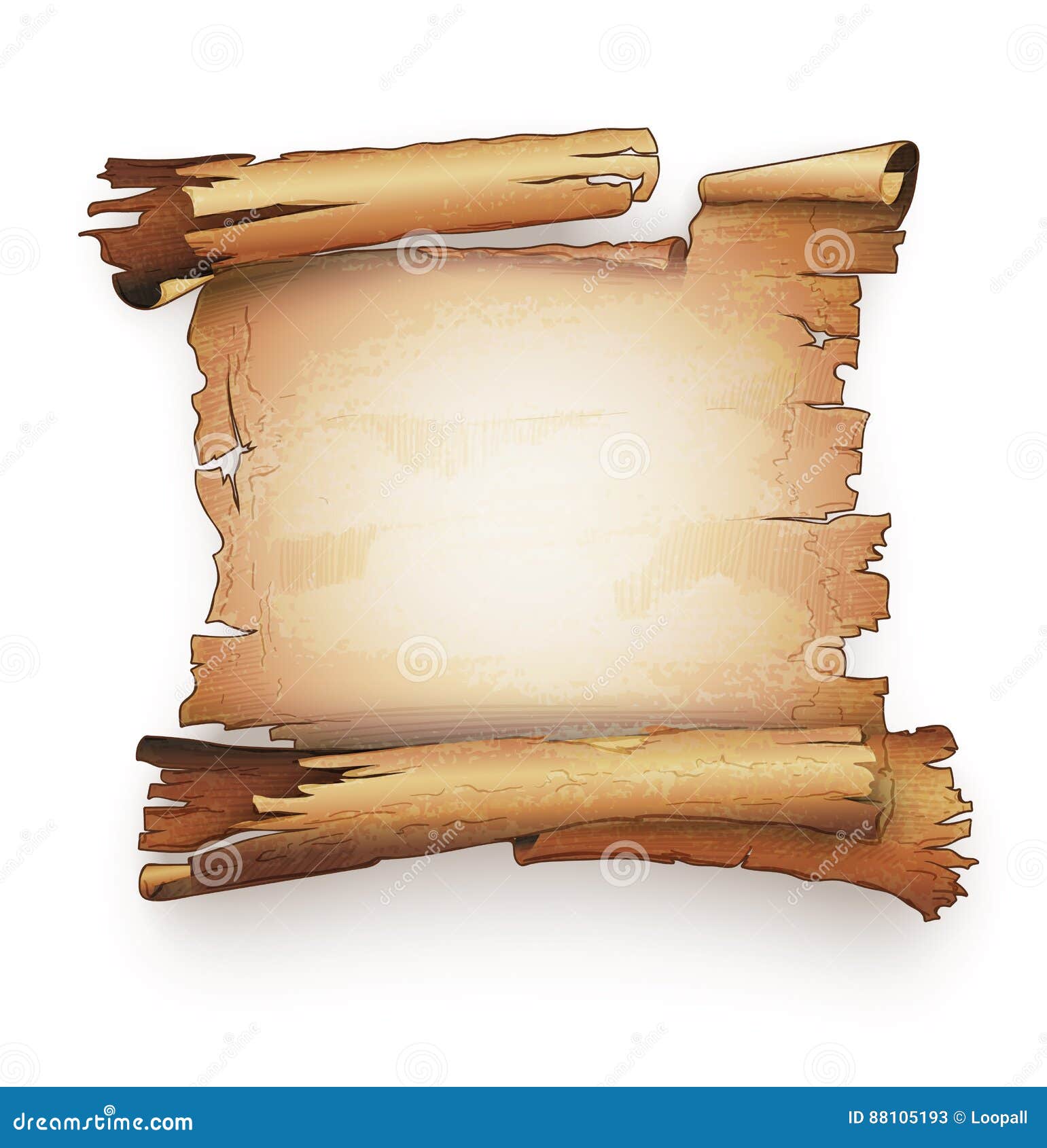 Old Paper Scroll Antique Manuscript Bundle Banner Stock Vector ...