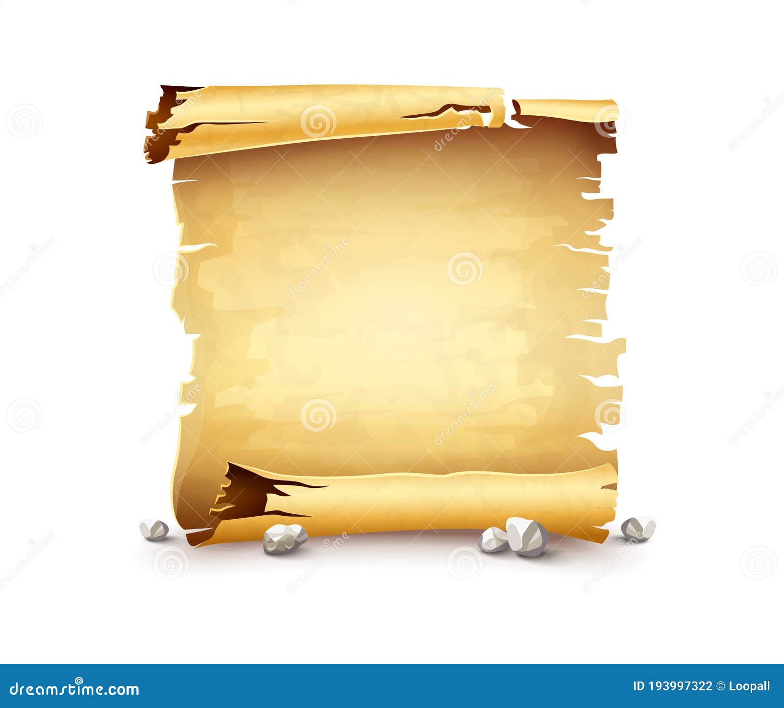 Old Paper Scroll Antique Manuscript Bundle Banner. Illustration. Stock ...