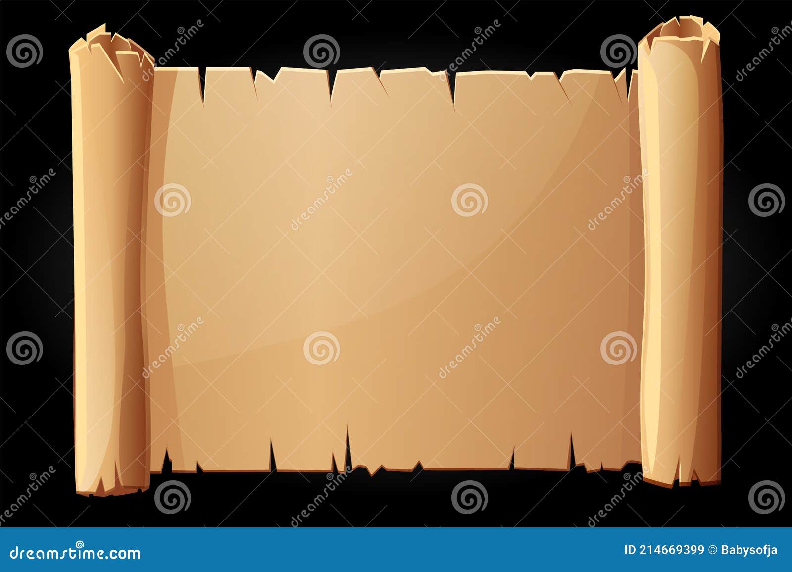 Old Paper Scroll, Blank Papyrus Template for Writing. Stock Vector ...
