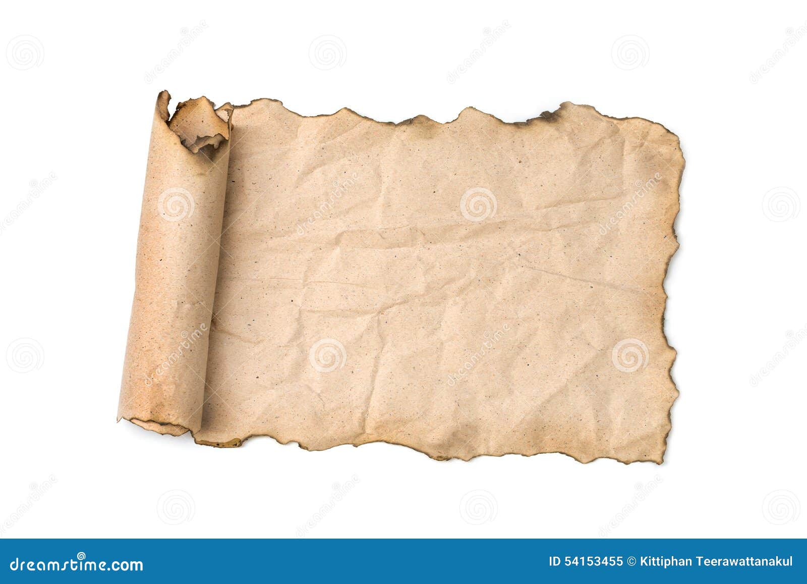 Old Paper Scroll Isolated on White Stock Image - Image of scroll ...