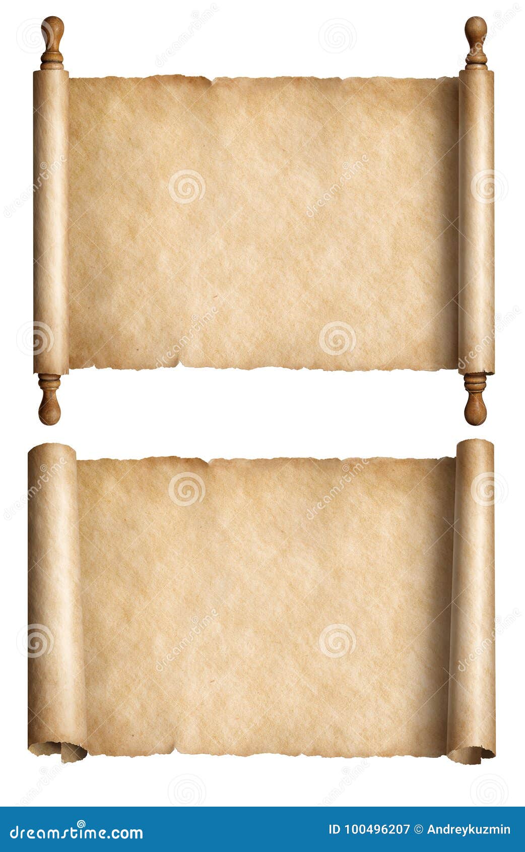 Old Paper Scrolls or Ancient Parchments Set Isolated 3d Illustration ...