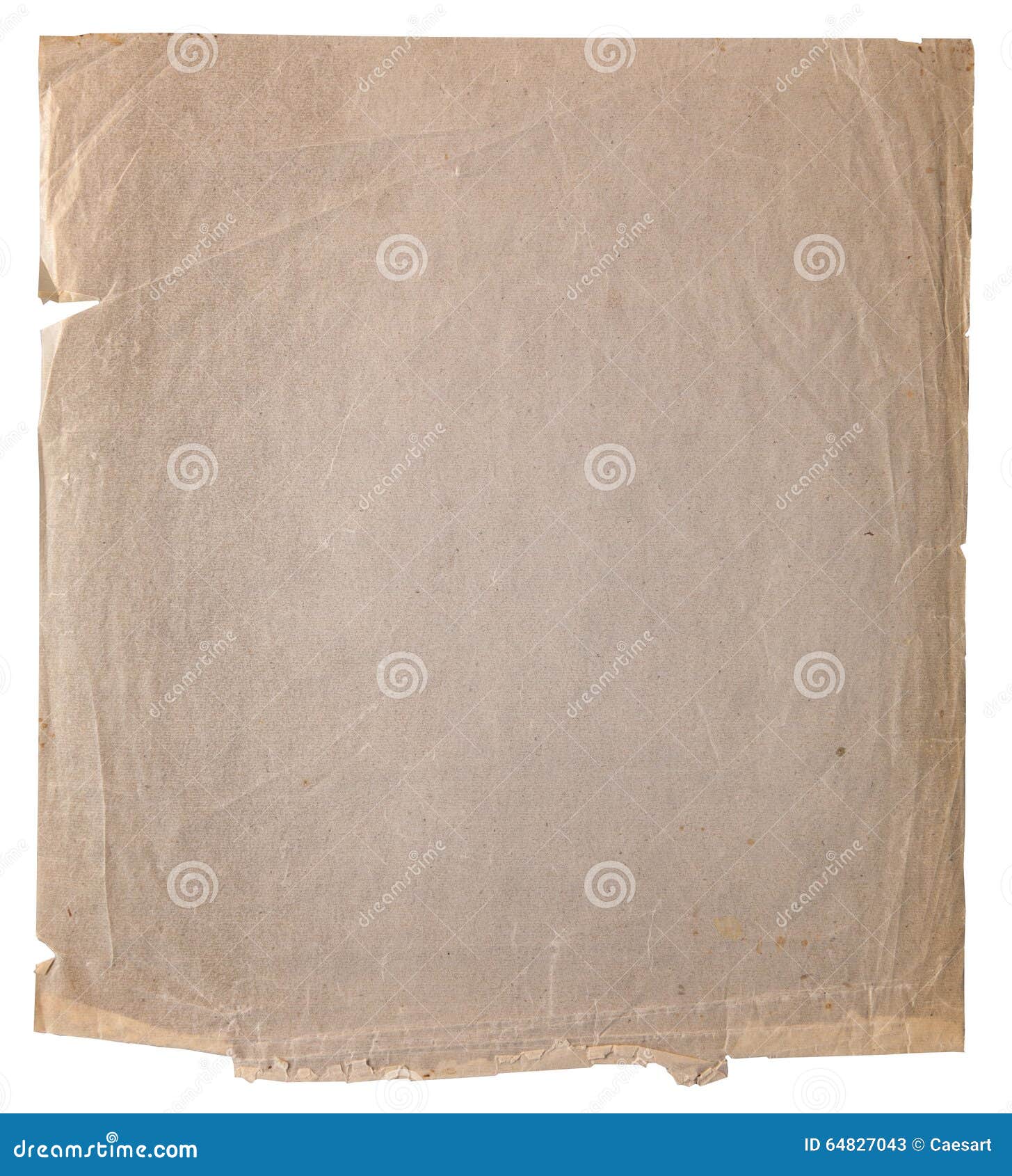 Old paper sheet stock image. Image of page, brown, isolated - 64827043