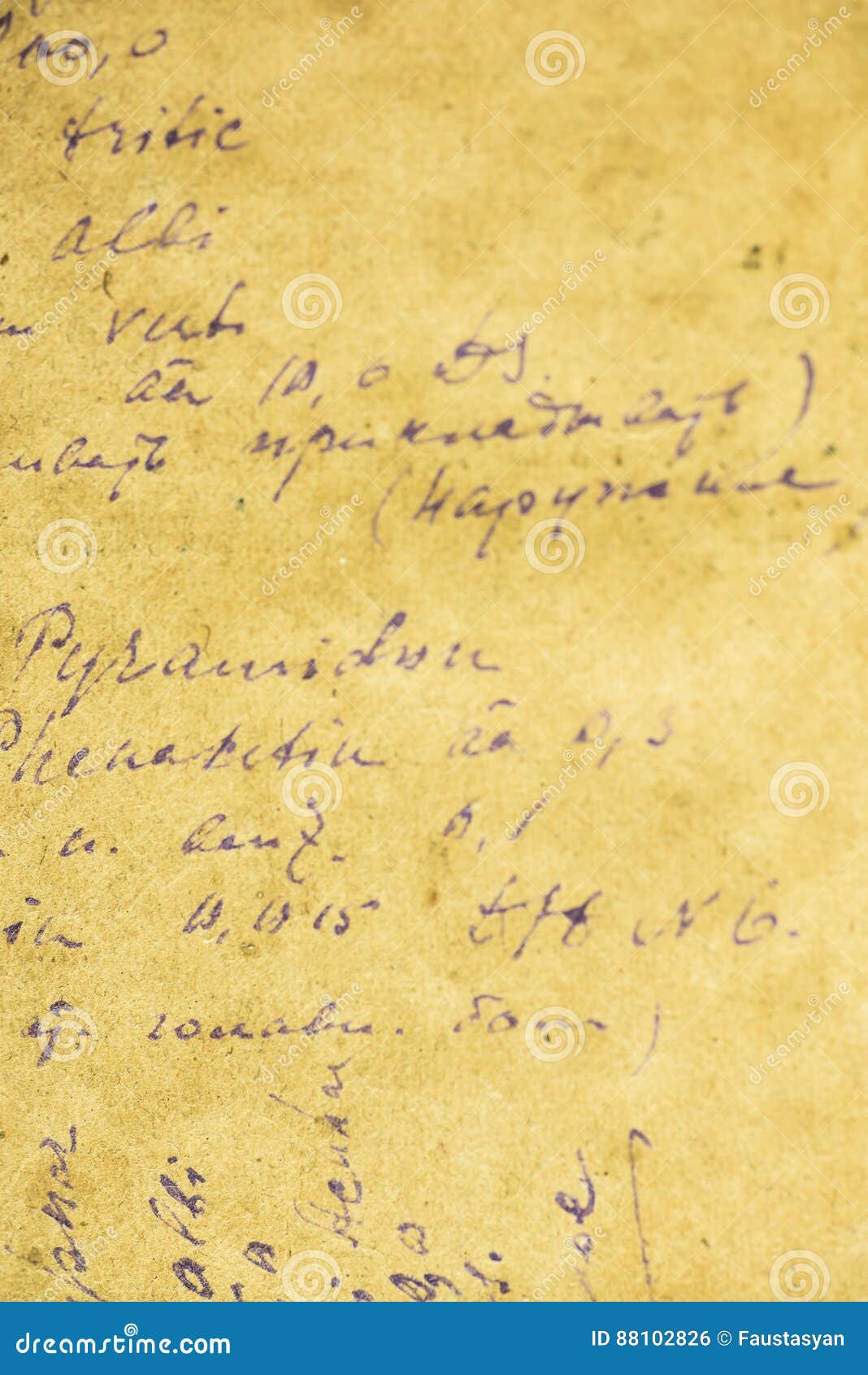 Old Paper Sheet with a Recipe Written by Hand Stock Photo - Image of ...