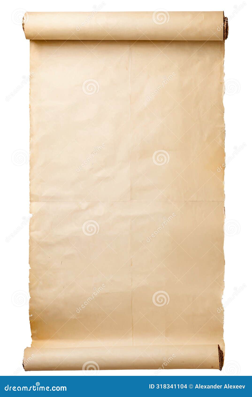 Empty Old Scroll, Parchment, Transparent Background Stock Photo ...