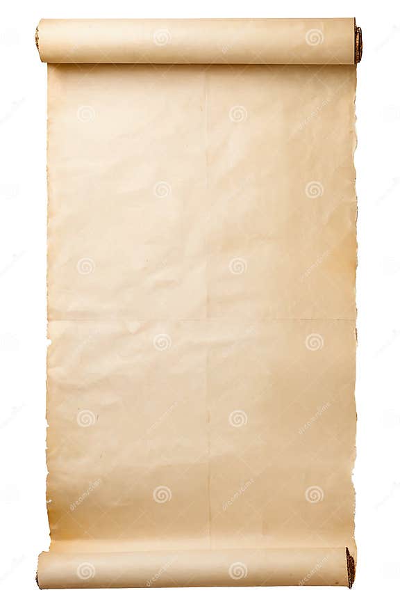Empty Old Scroll, Parchment, Transparent Background Stock Photo ...