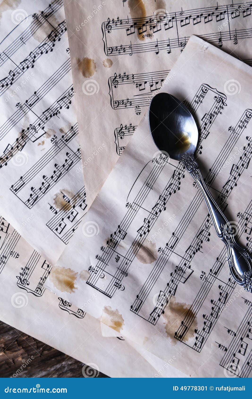 Old paper stock image. Image of rural, antique, musical - 49778301