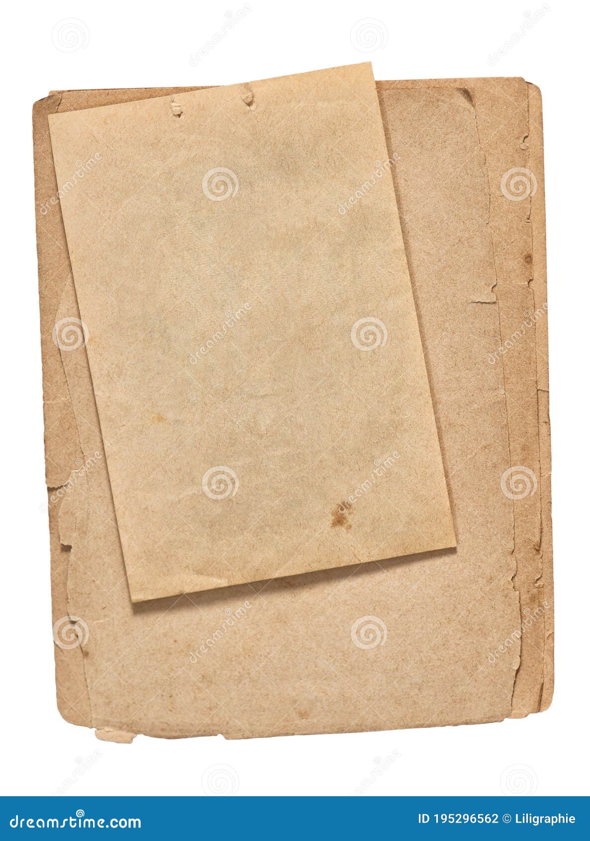 Old Paper Sheets Used Book Pages Torn Edges White Background Stock ...