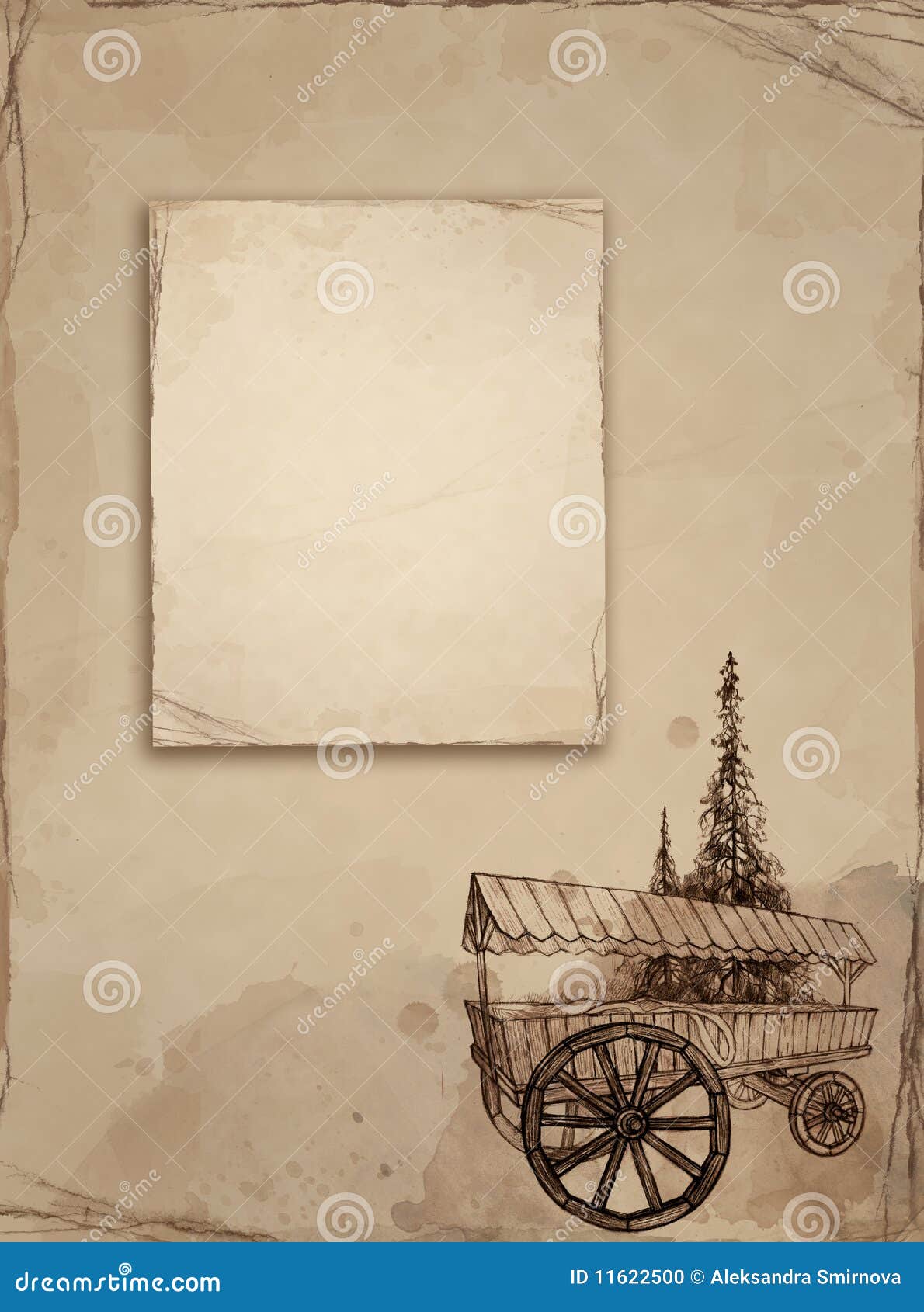 Old paper with sketch stock illustration. Illustration of design - 11622500