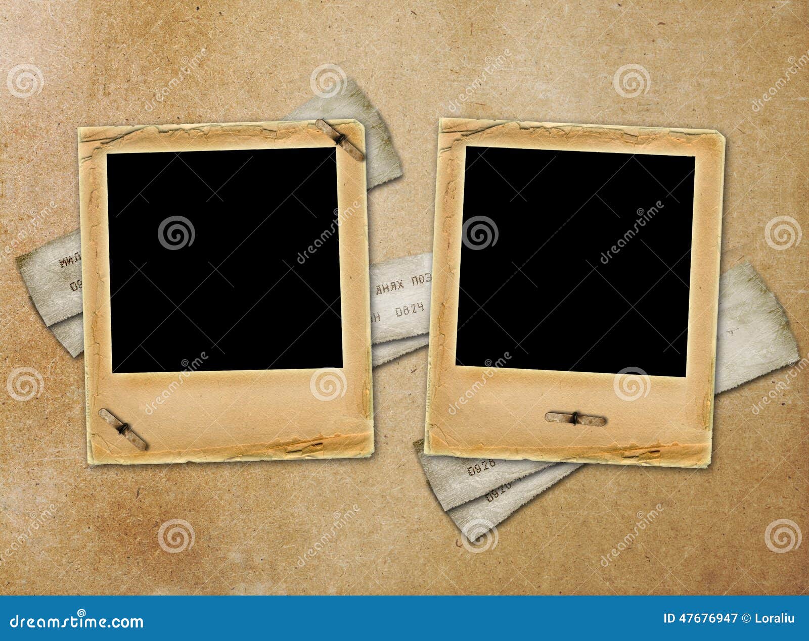 Old Paper Slides for Photos on Rusty Background Stock Illustration ...