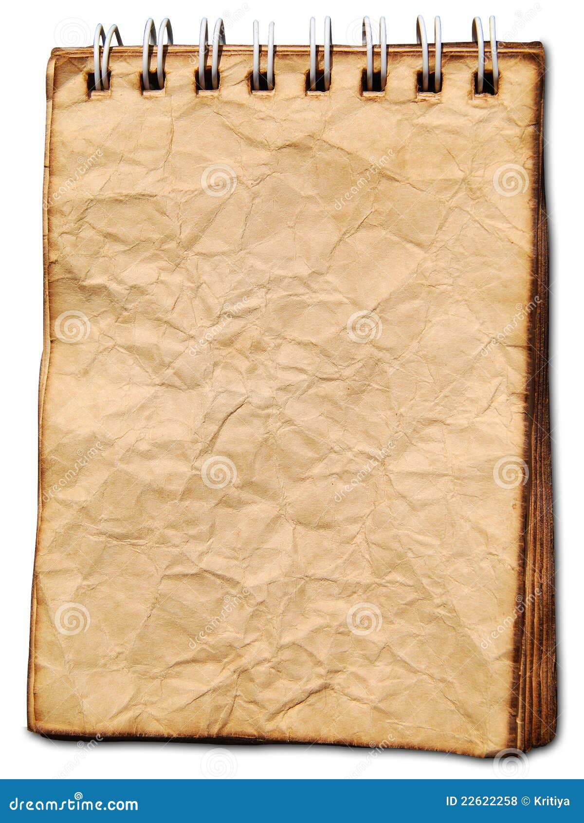 Paper Spiral Notebook With A Pencil Close-up Isolated On A White ...