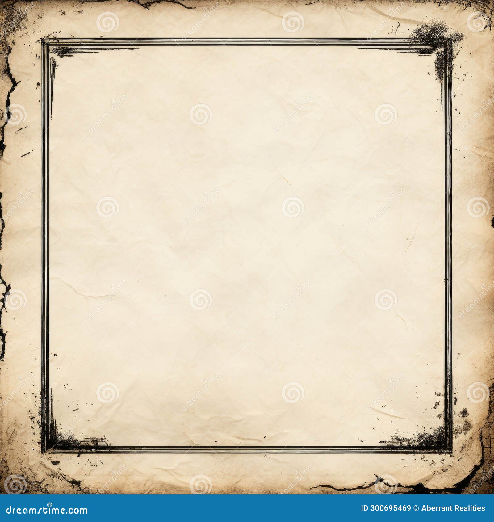 An Old Paper with a Square Frame on it Stock Illustration ...