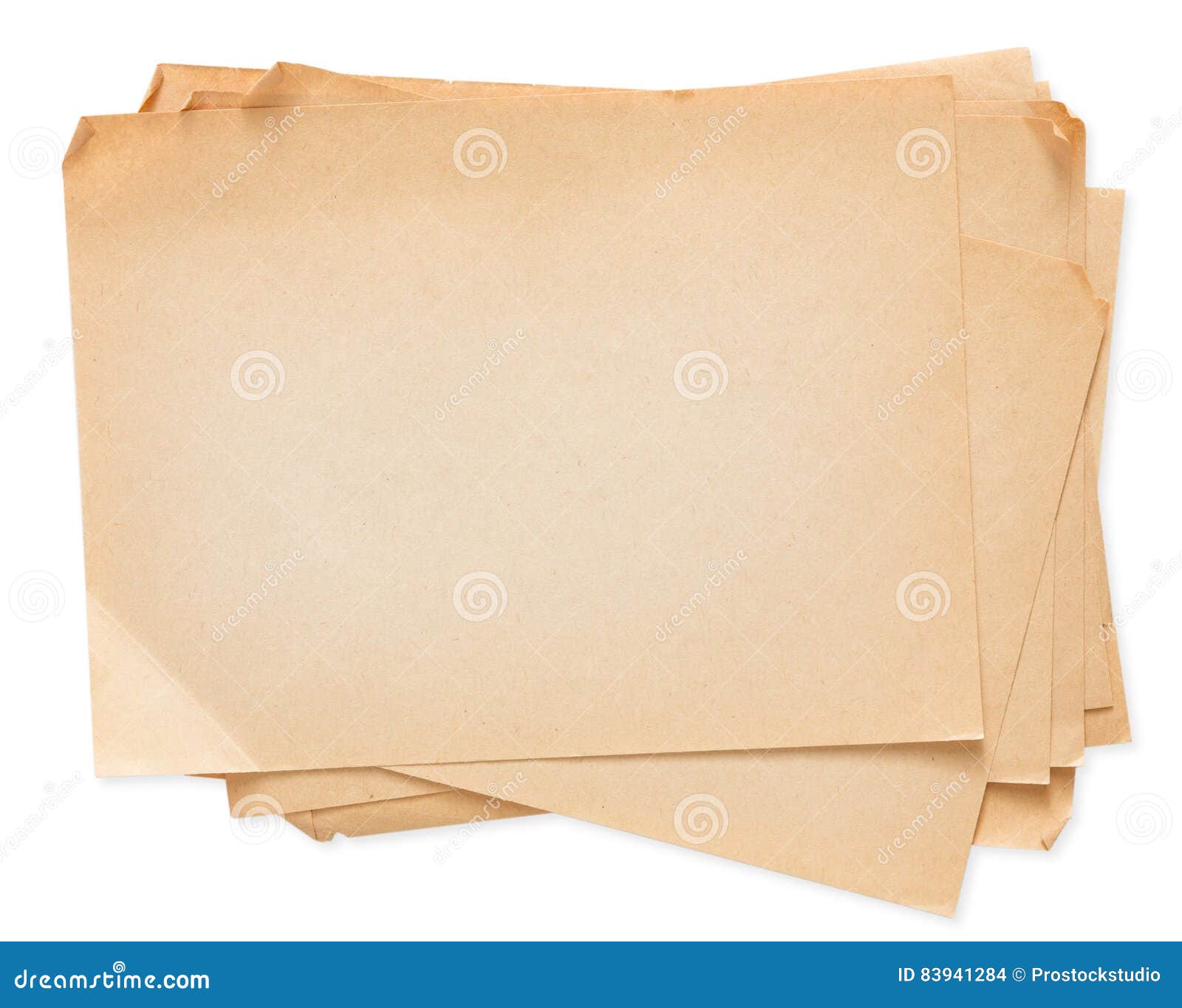 Old Paper Stack Isolated on White Background Stock Photo - Image of ...