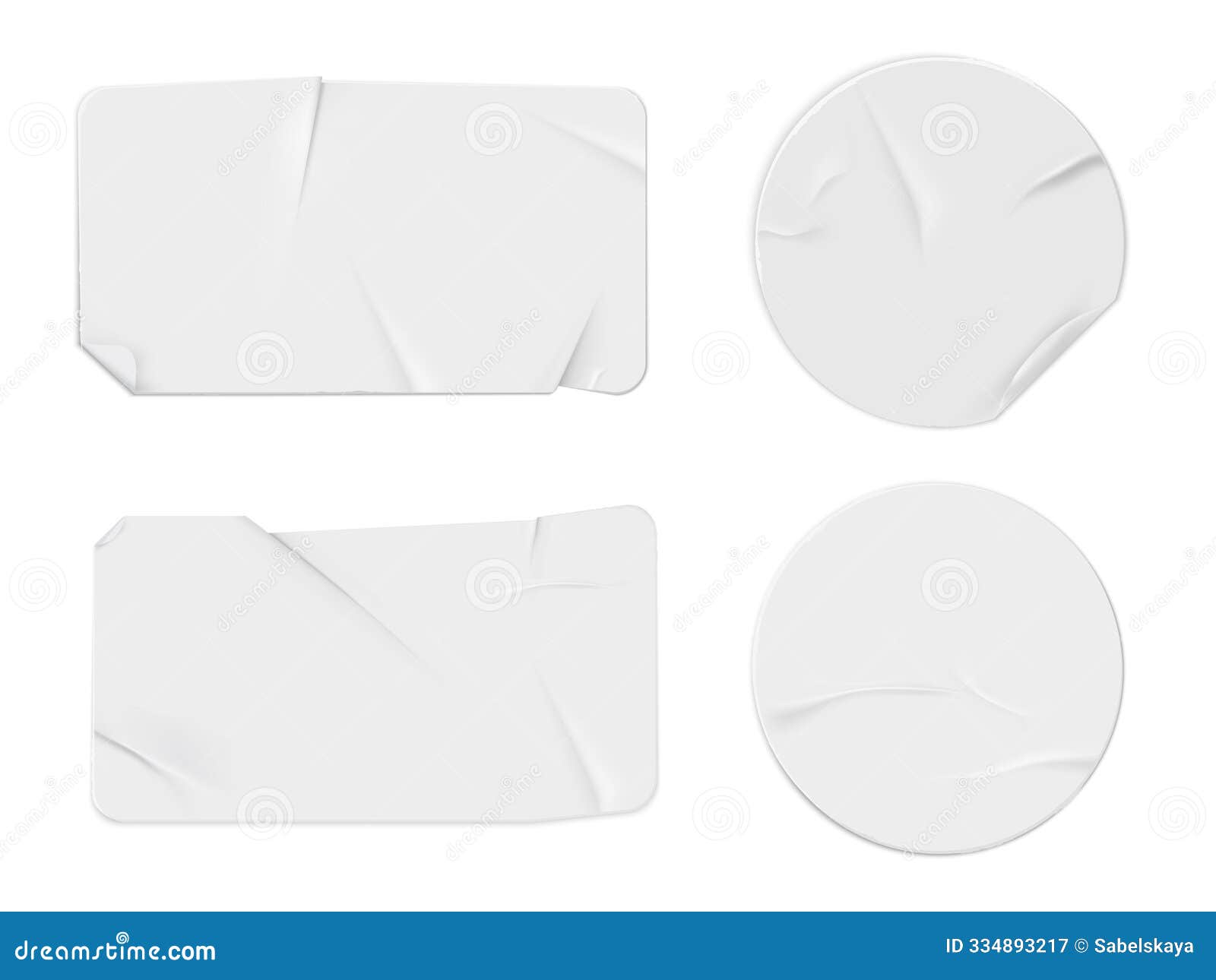 Old Paper Stickers Vector Illustration Set Stock Illustration ...