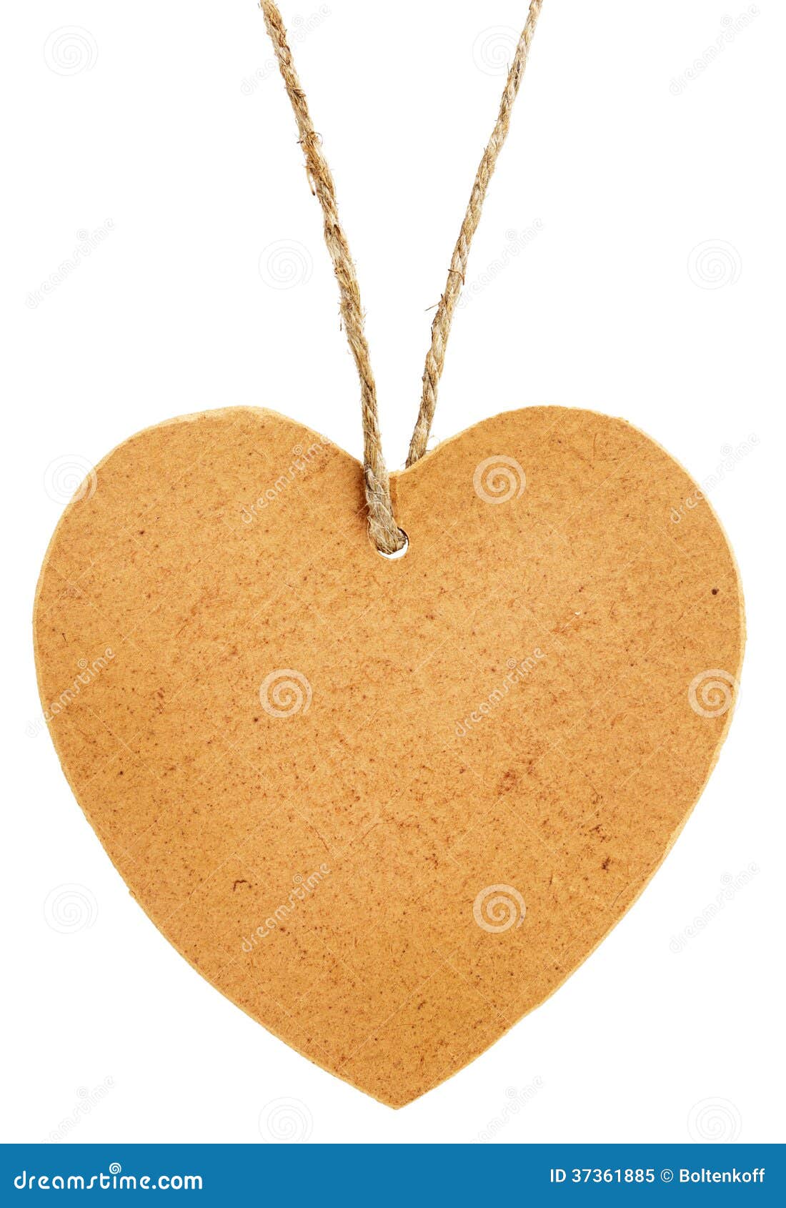 Old Paper Tag in the Shape of a Heart with Rope Stock Image - Image of ...
