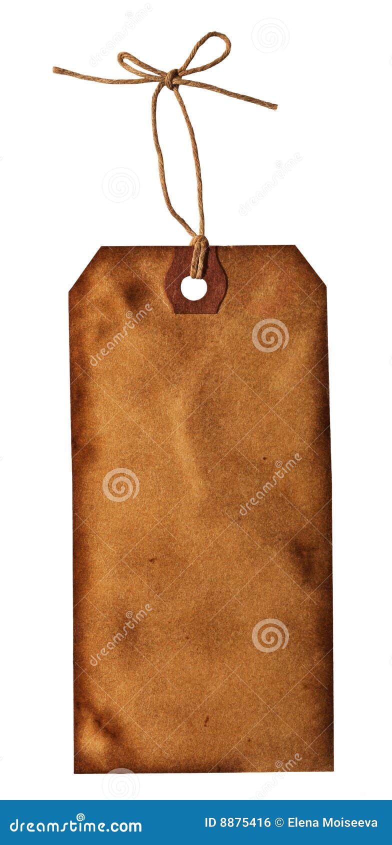 Old Paper Tag on a Tied String Stock Photo - Image of grunge, brown ...