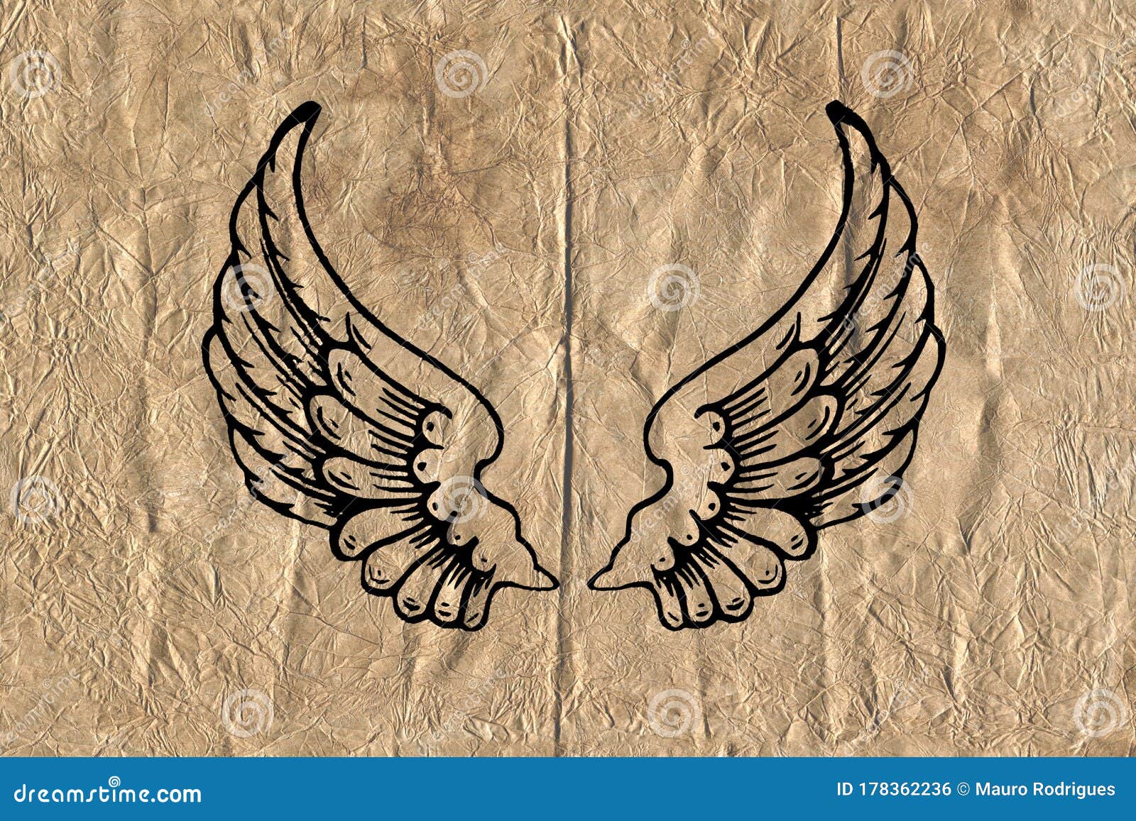 Old Paper Texture with Angel Wings Stock Illustration - Illustration of ...
