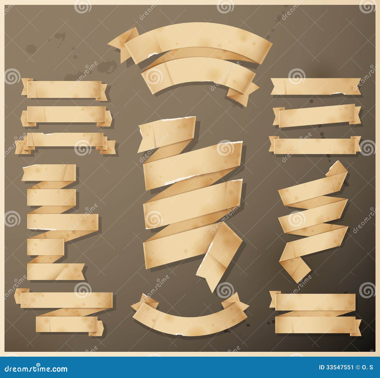 Old paper texture ribbons stock vector. Illustration of torn - 33547551