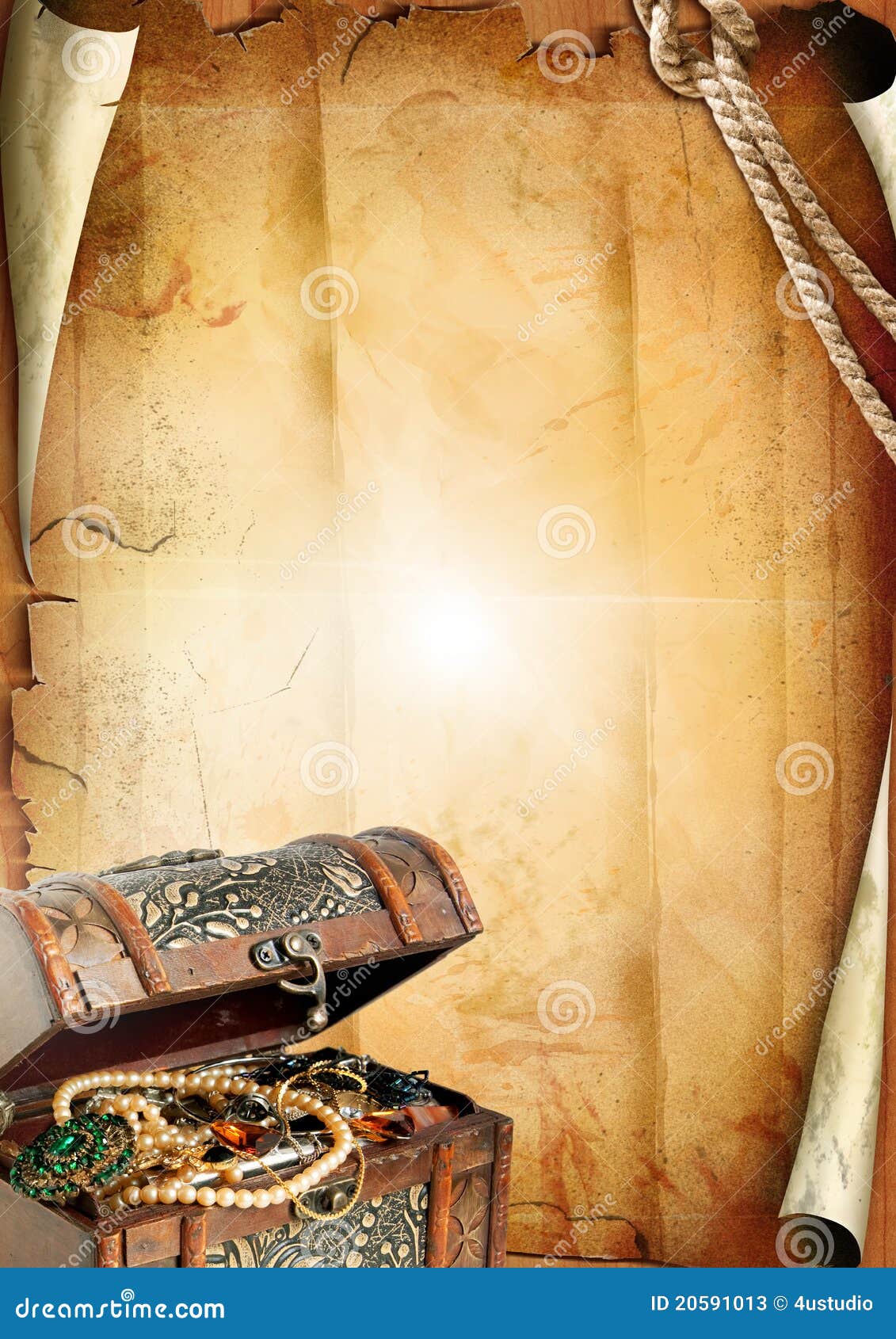 Old Paper Texture With A Treasure Chest Stock Photo | CartoonDealer.com ...