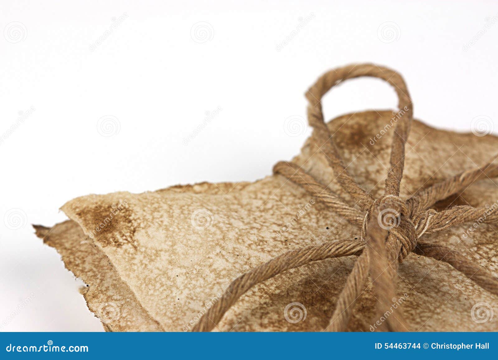 Old paper tied with string stock photo. Image of history - 54463744