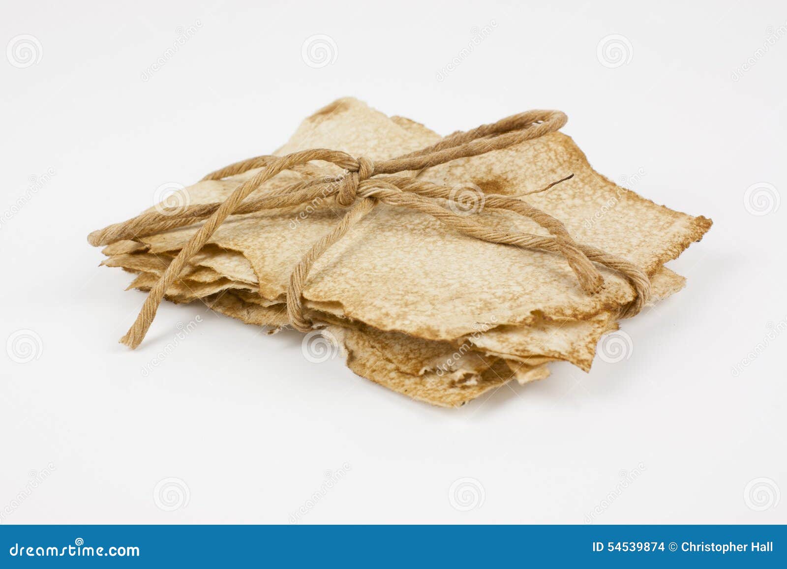Old paper tied with string stock photo. Image of brown - 54539874