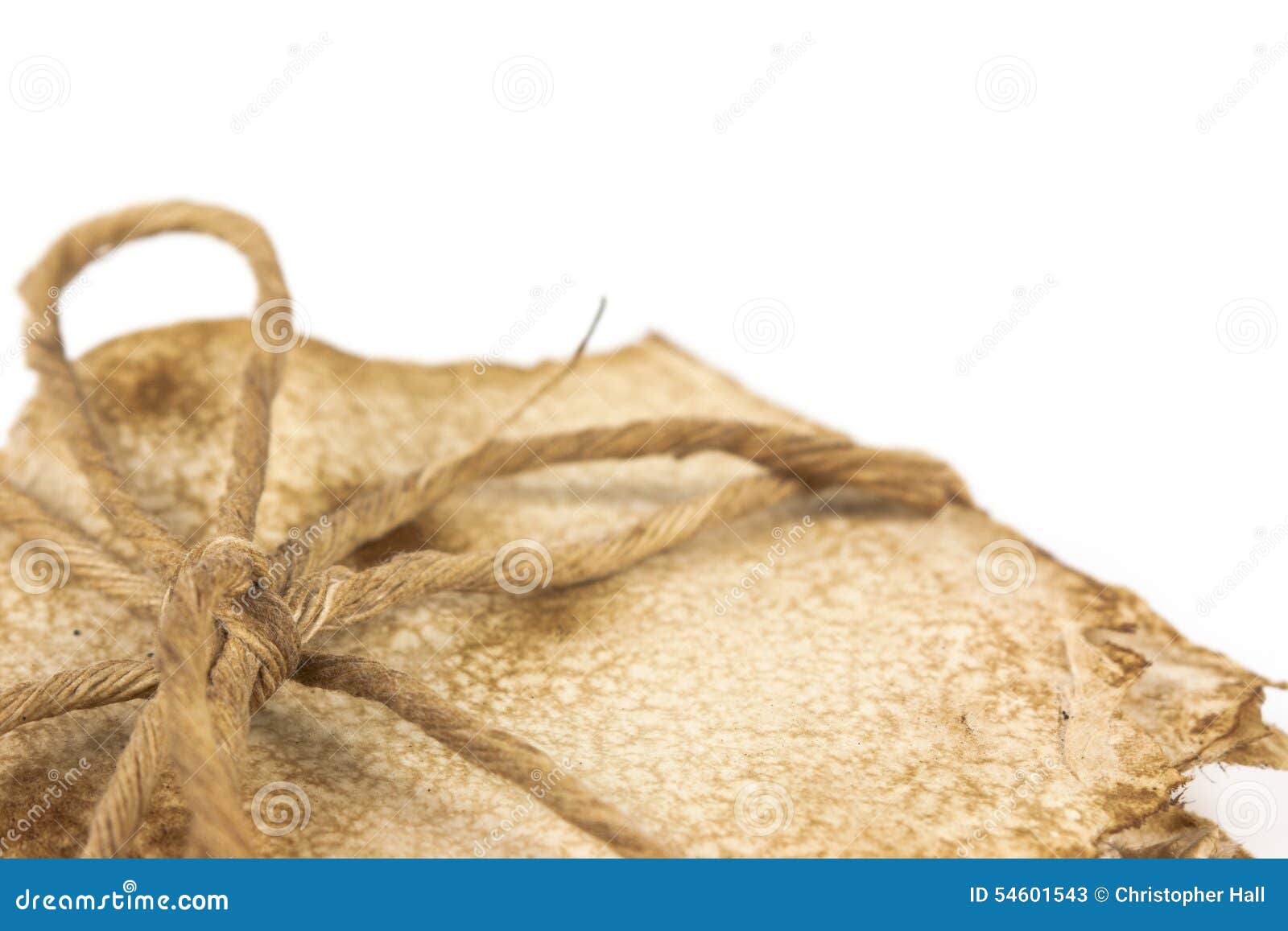 Old paper tied with string stock image. Image of white - 54601543