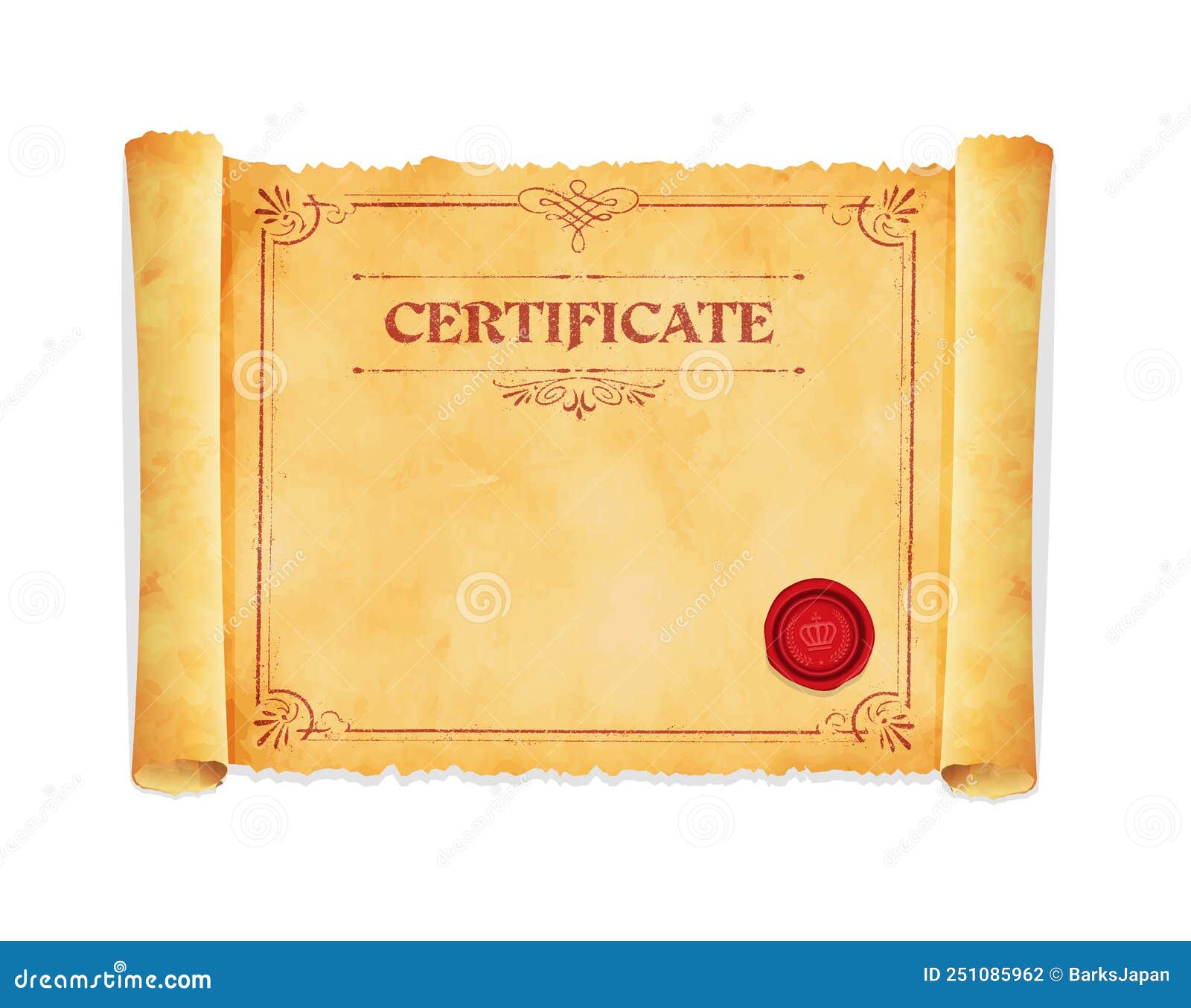 Old Paper with Vintage Certificate Frame Template Illustration Stock ...