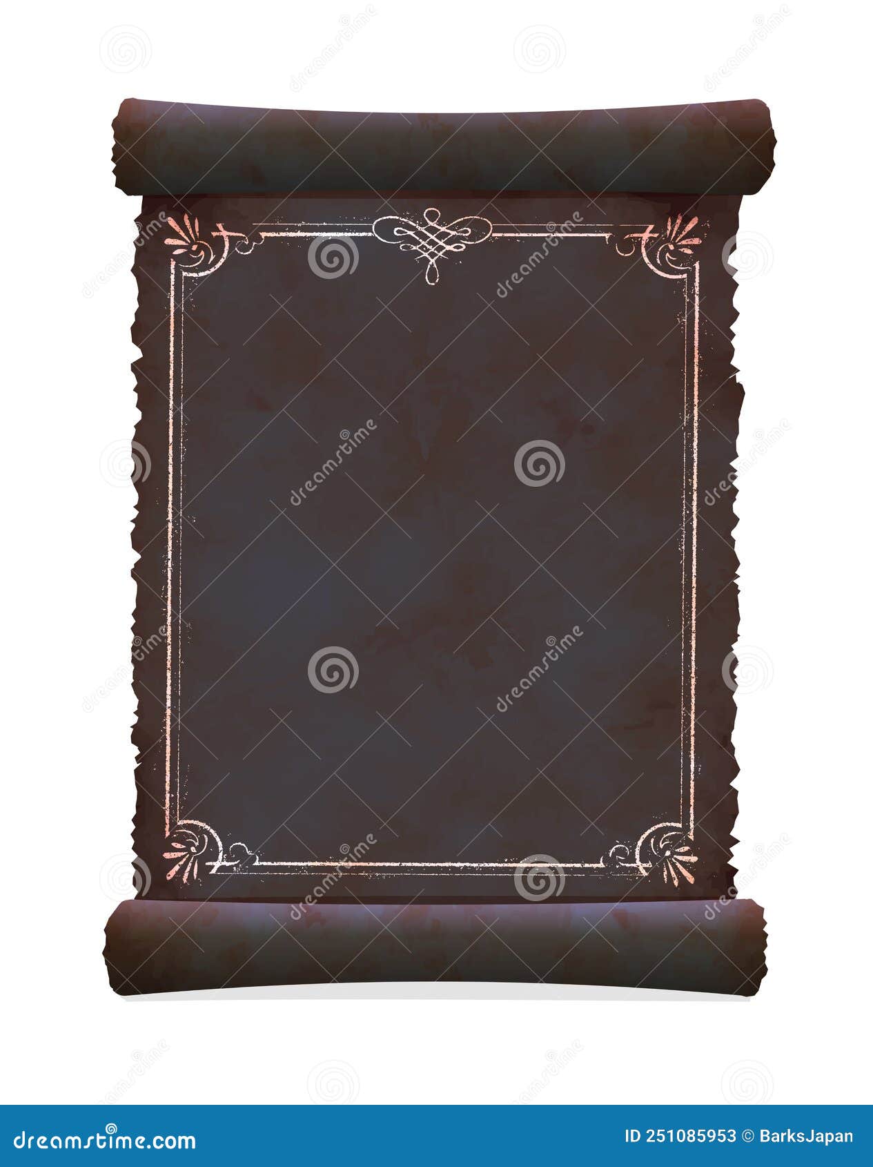 Old Paper with Vintage Ornament Frame Template Illustration Stock ...