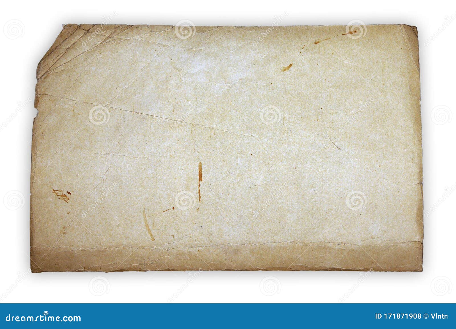 Old Paper on White Background Stock Photo - Image of edge, grunge ...