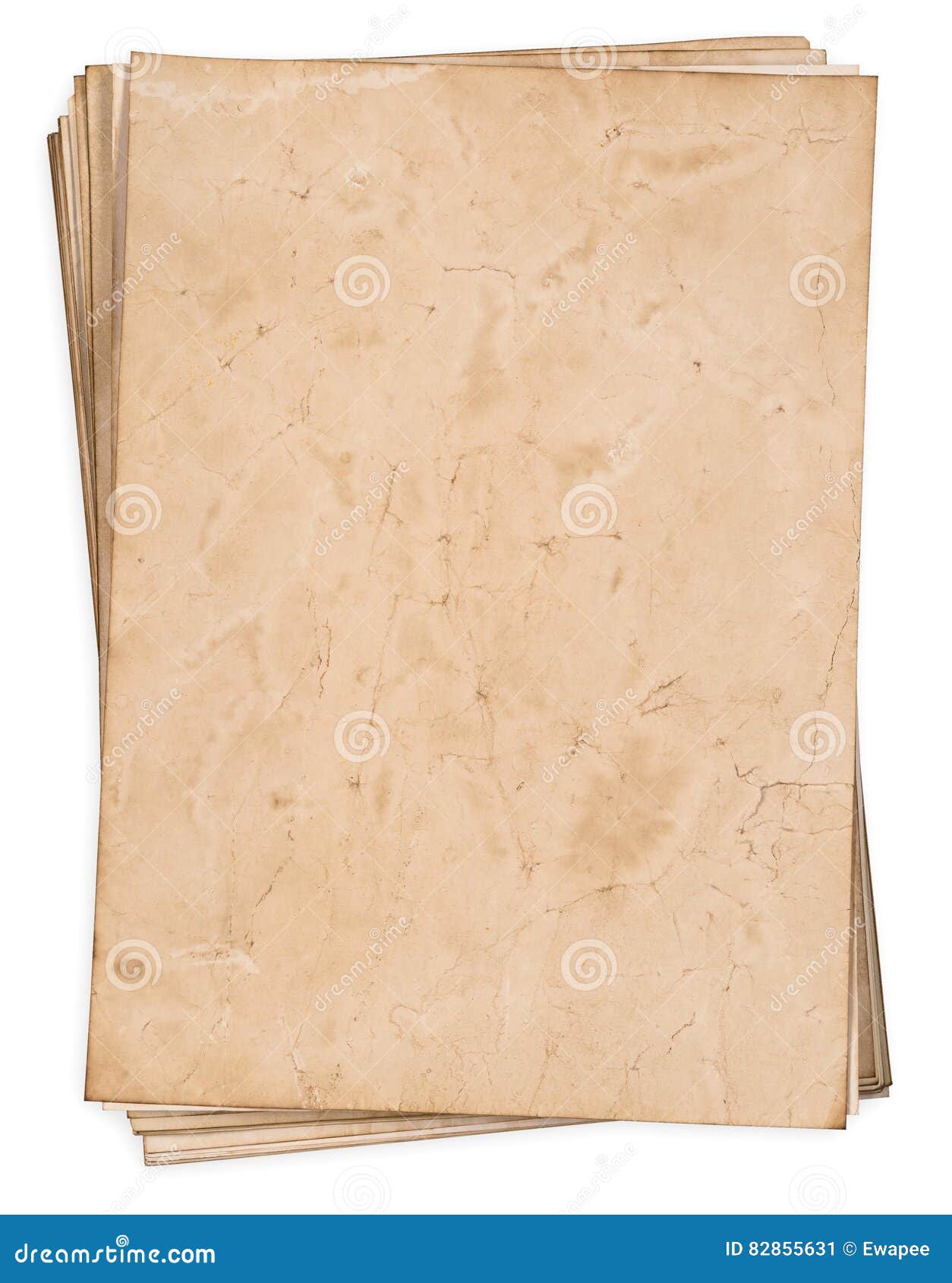 Old Paper on White Background. Stock Image - Image of vintage, crease ...