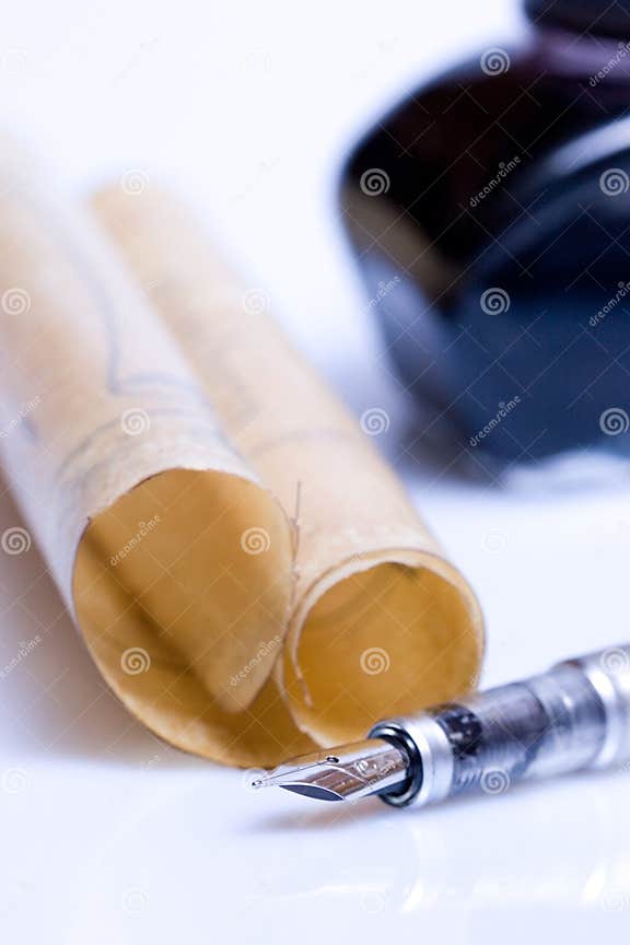 Old Paper and Writing Tools Stock Photo - Image of black, signature ...