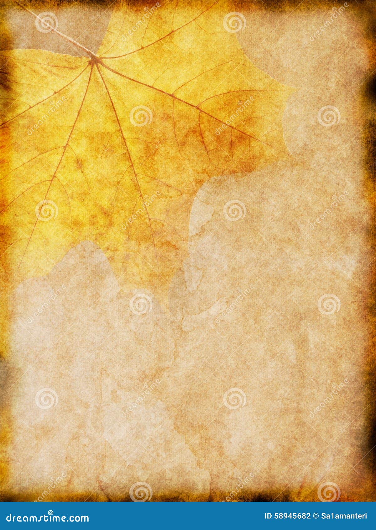 Old Paper with a Yellow Leaf Pattern Stock Photo - Image of styled ...