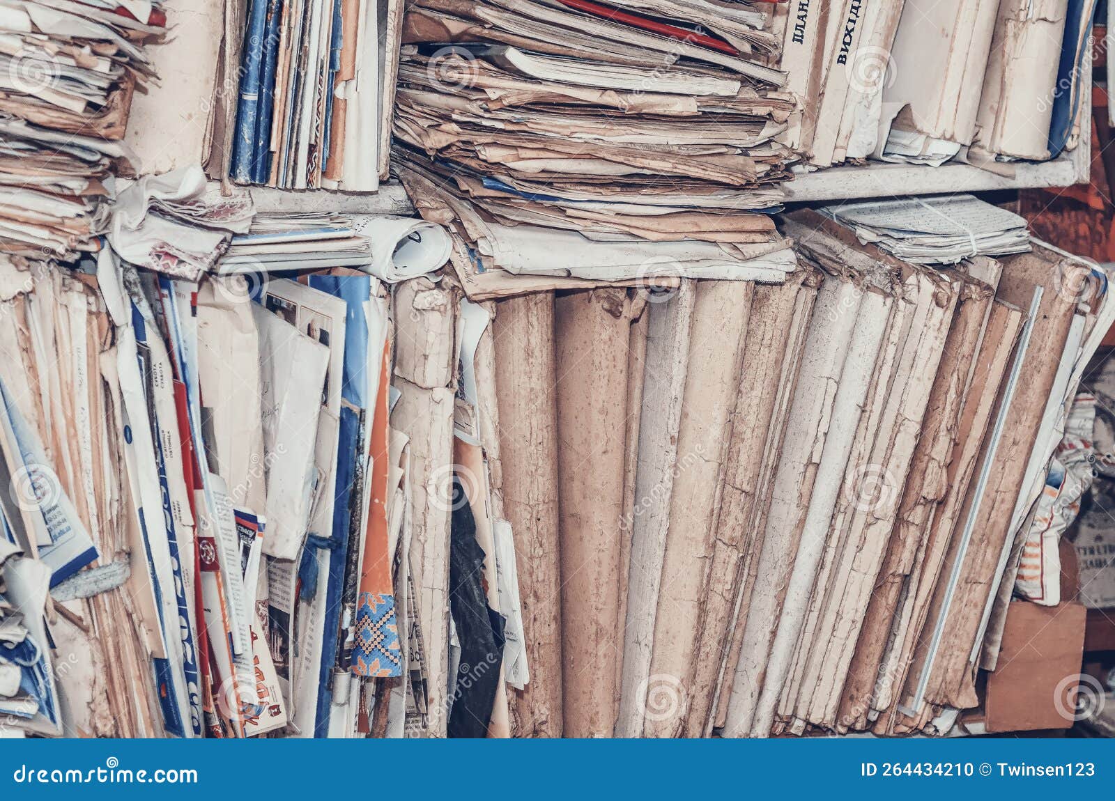 Old Papers, Folders Folded on Shelves Stock Photo - Image of book ...