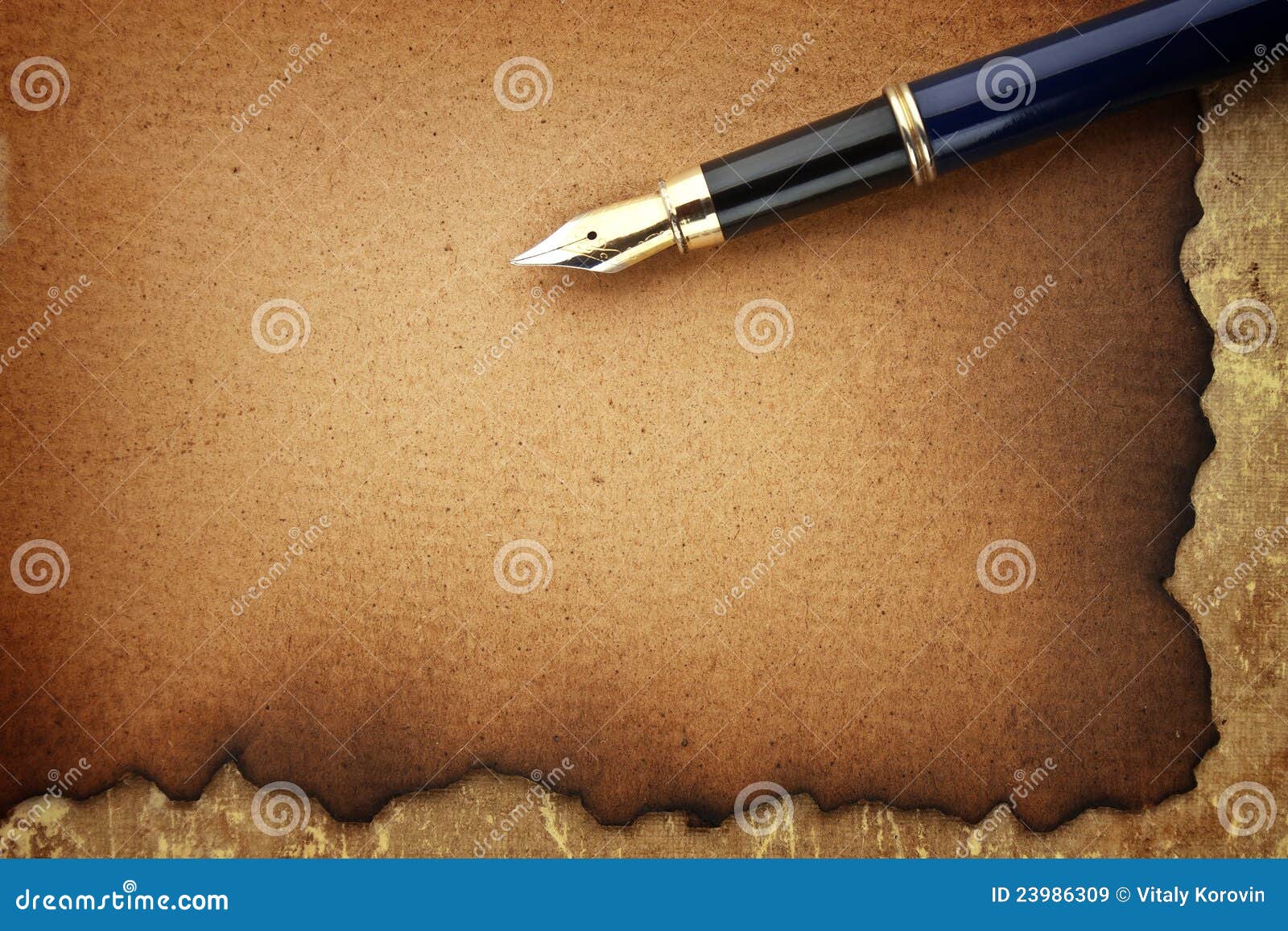 Old papers and pen stock image. Image of damaged, dried - 23986309